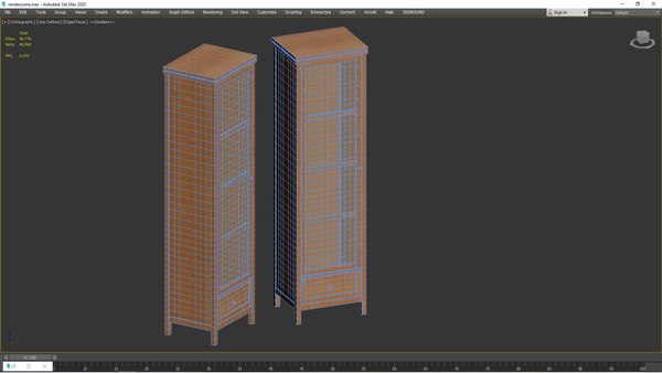modelo 3d Armario Gabin de pino macizo y ratán - TurboSquid 1868210
