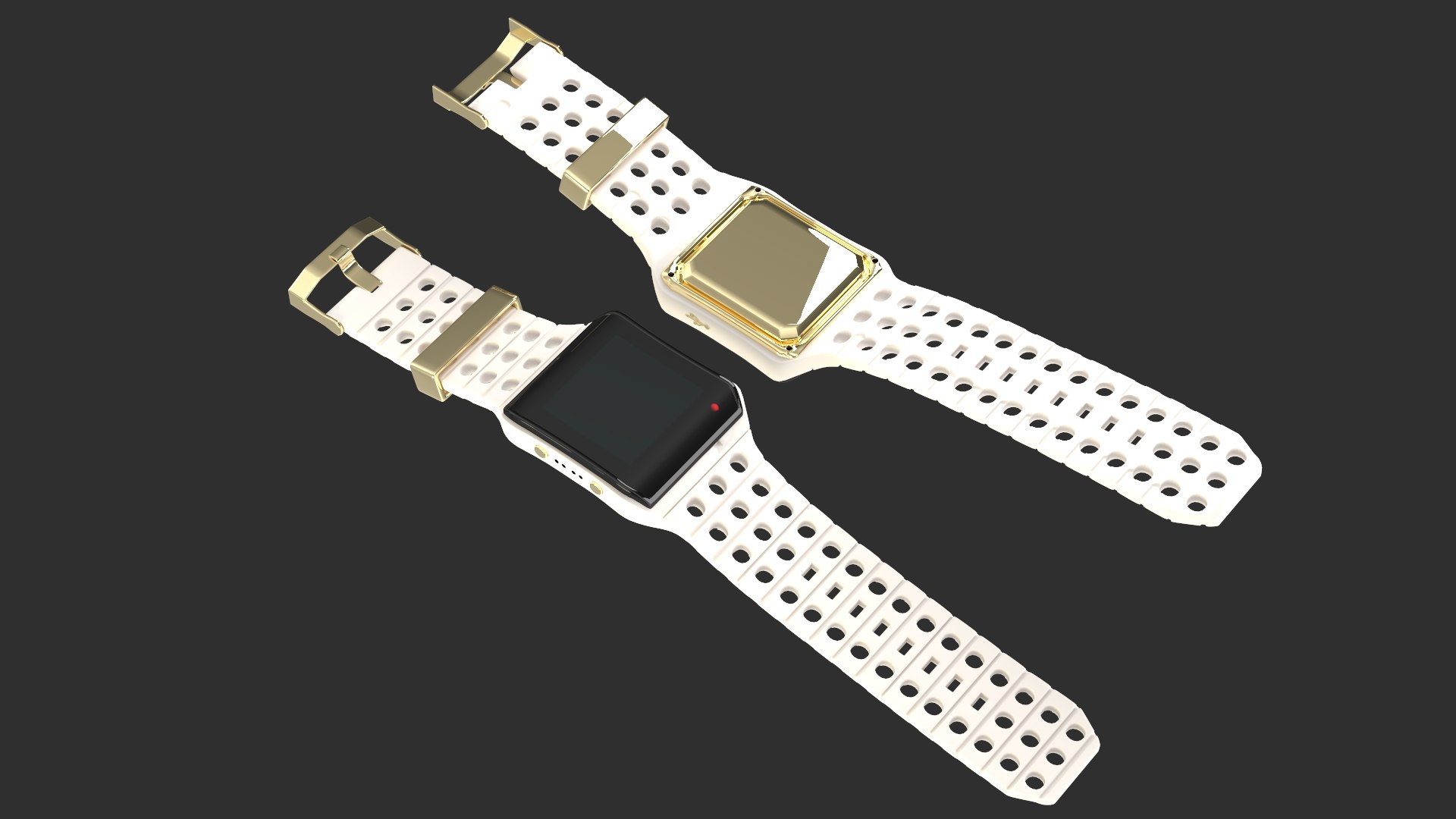 3D Sports Watch Open Strap Gold - TurboSquid 2380885