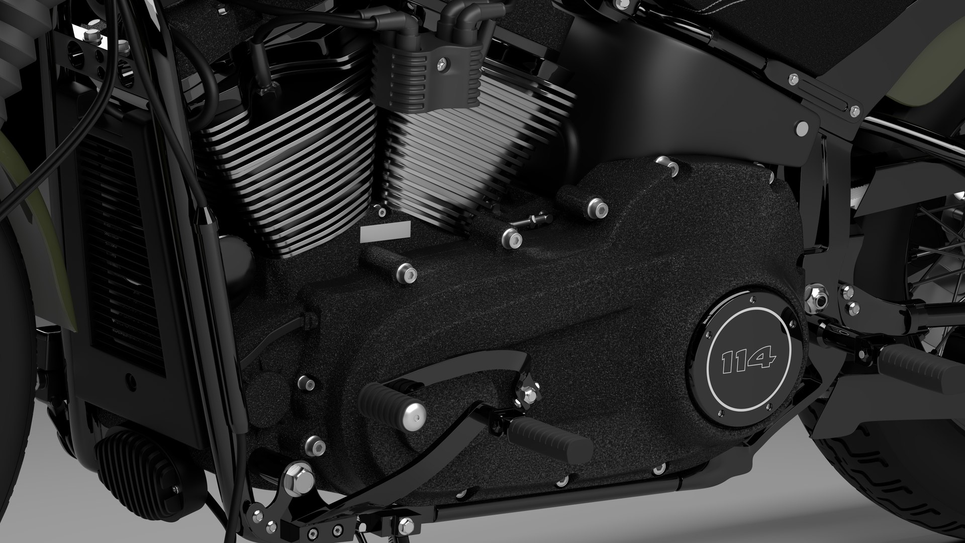 Realistic Harley Davidson Street Bob 2021 Deadwood Green 3D Model ...