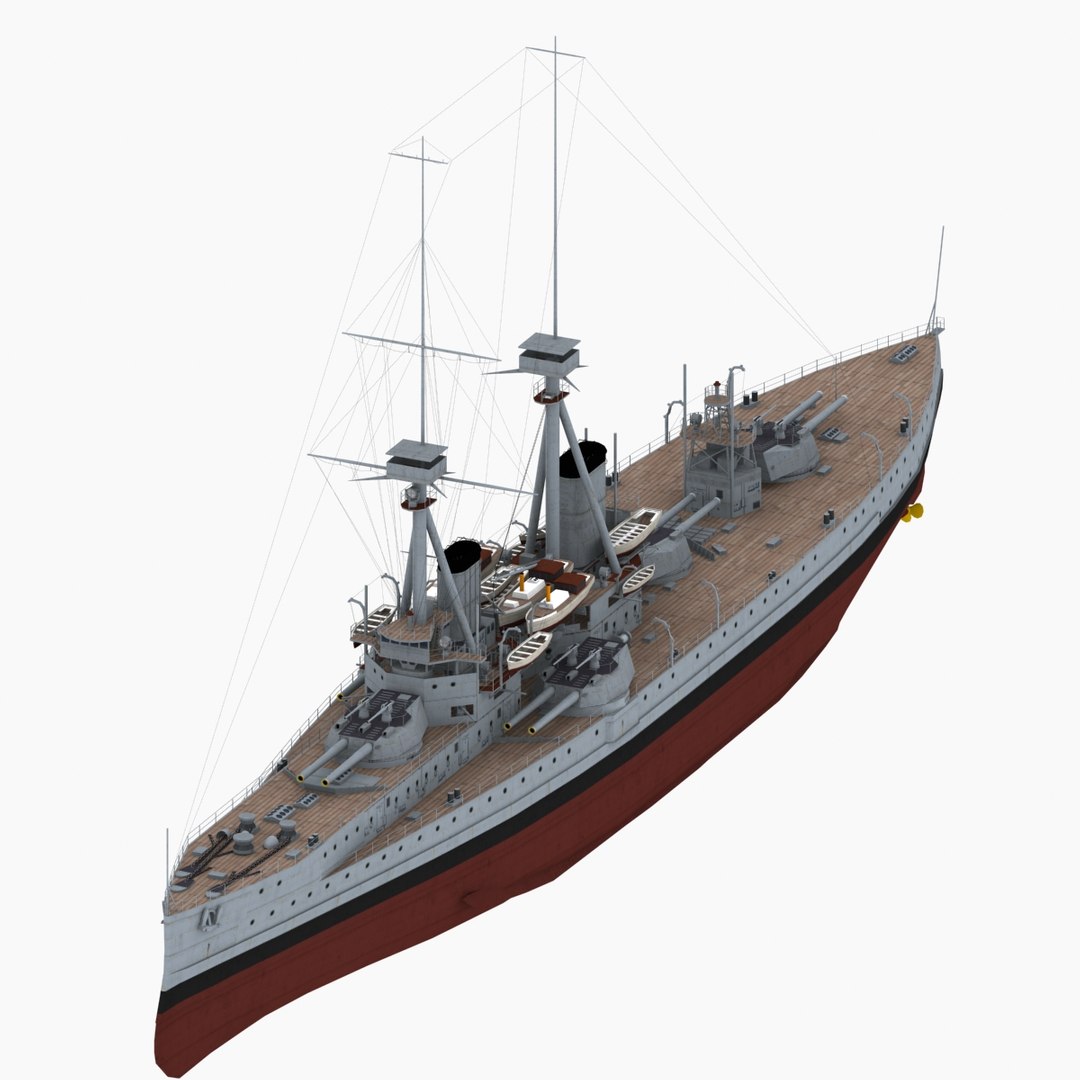 3d Dreadnought Battleship Bellerophon Class Model