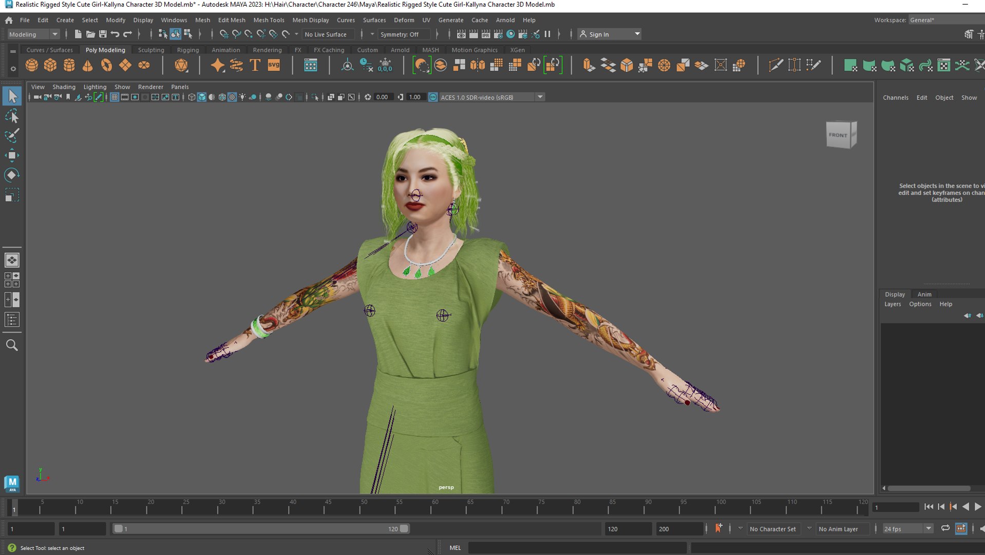 Realistic Rigged Style Cute Girl-Kallyna Character 3D Model 3D ...