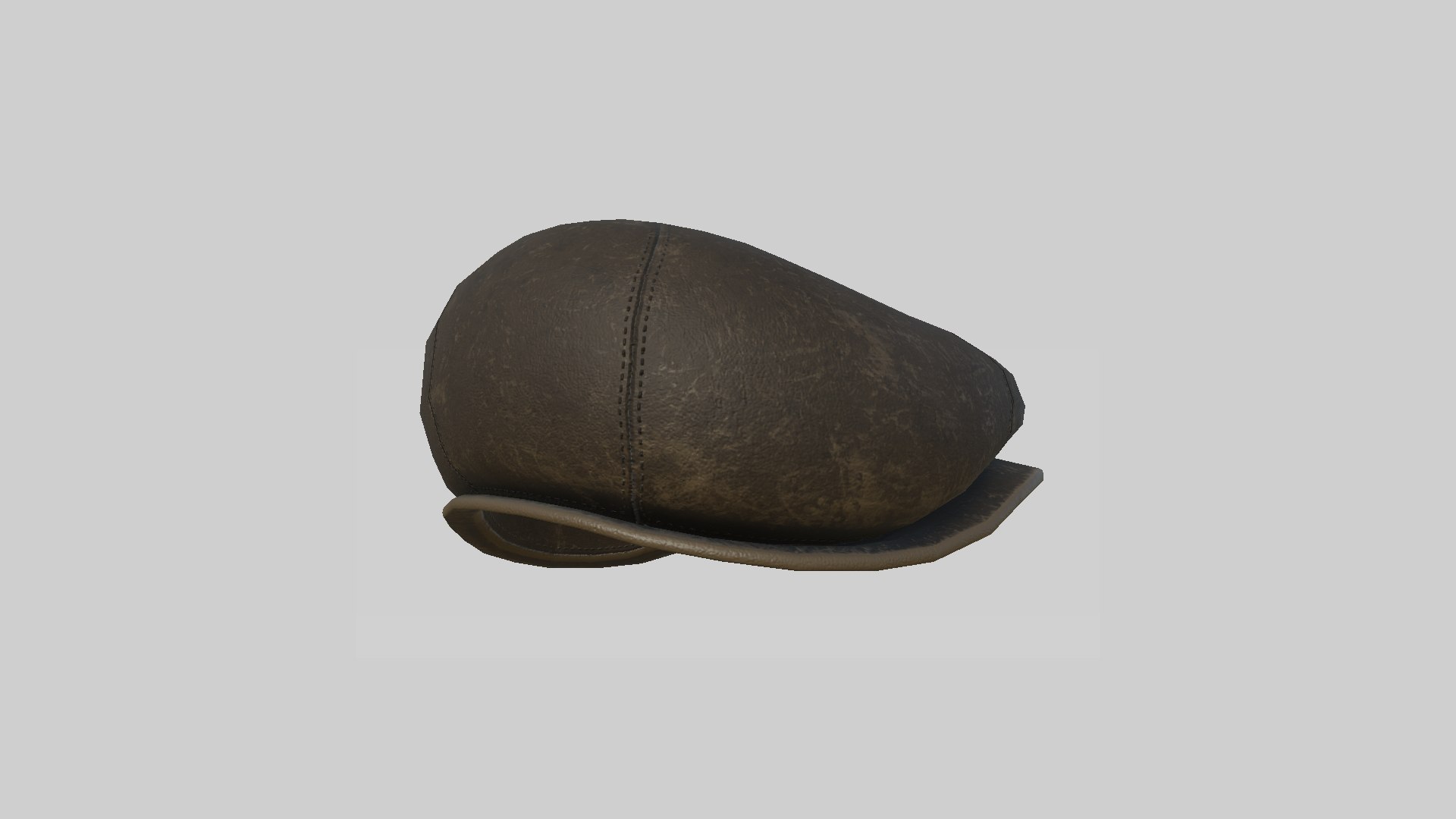 Newsboy Hat 03 Rust Leather - Character Fashion Design 3D Model ...