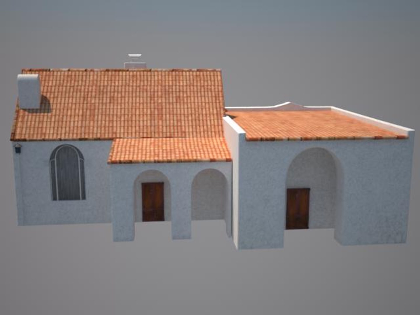 3d Spanish Colonial House