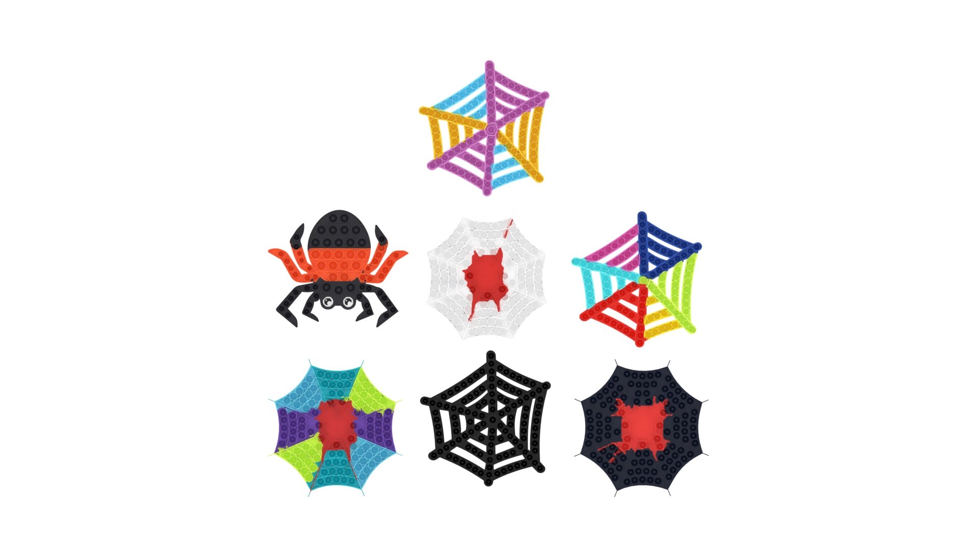Spider Web Pop It Fidget Toys Set 3D model - TurboSquid 1794968