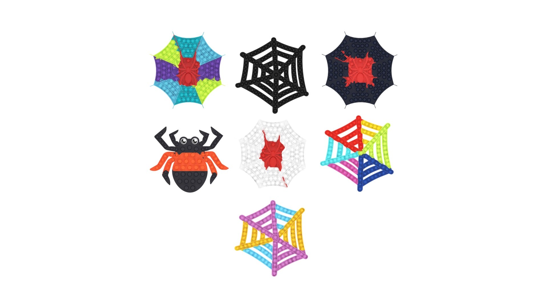 Spider Web Pop It Fidget Toys Set 3D model - TurboSquid 1794968