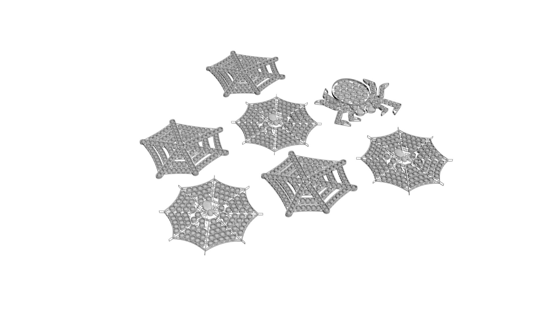 Spider Web Pop It Fidget Toys Set 3D model - TurboSquid 1794968
