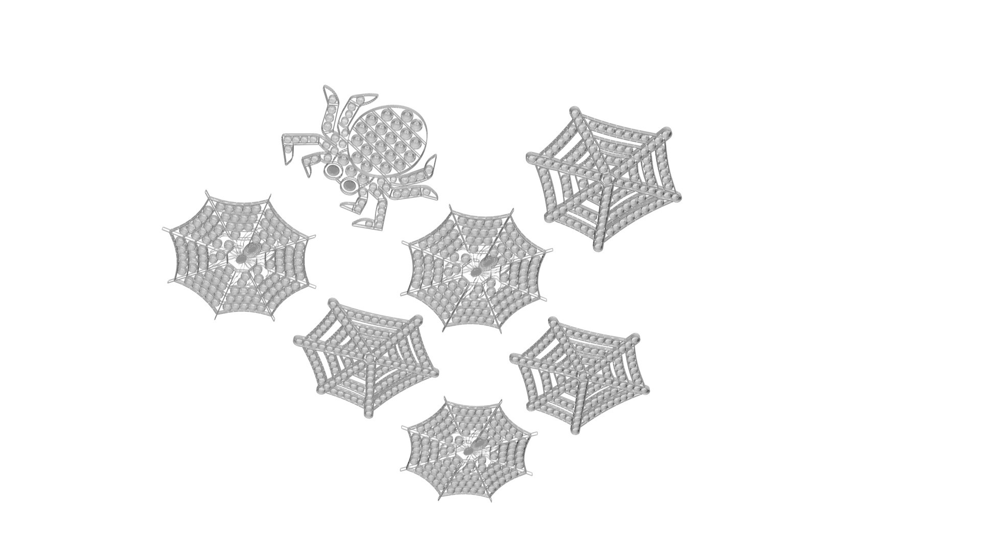 Spider Web Pop It Fidget Toys Set 3D model - TurboSquid 1794968