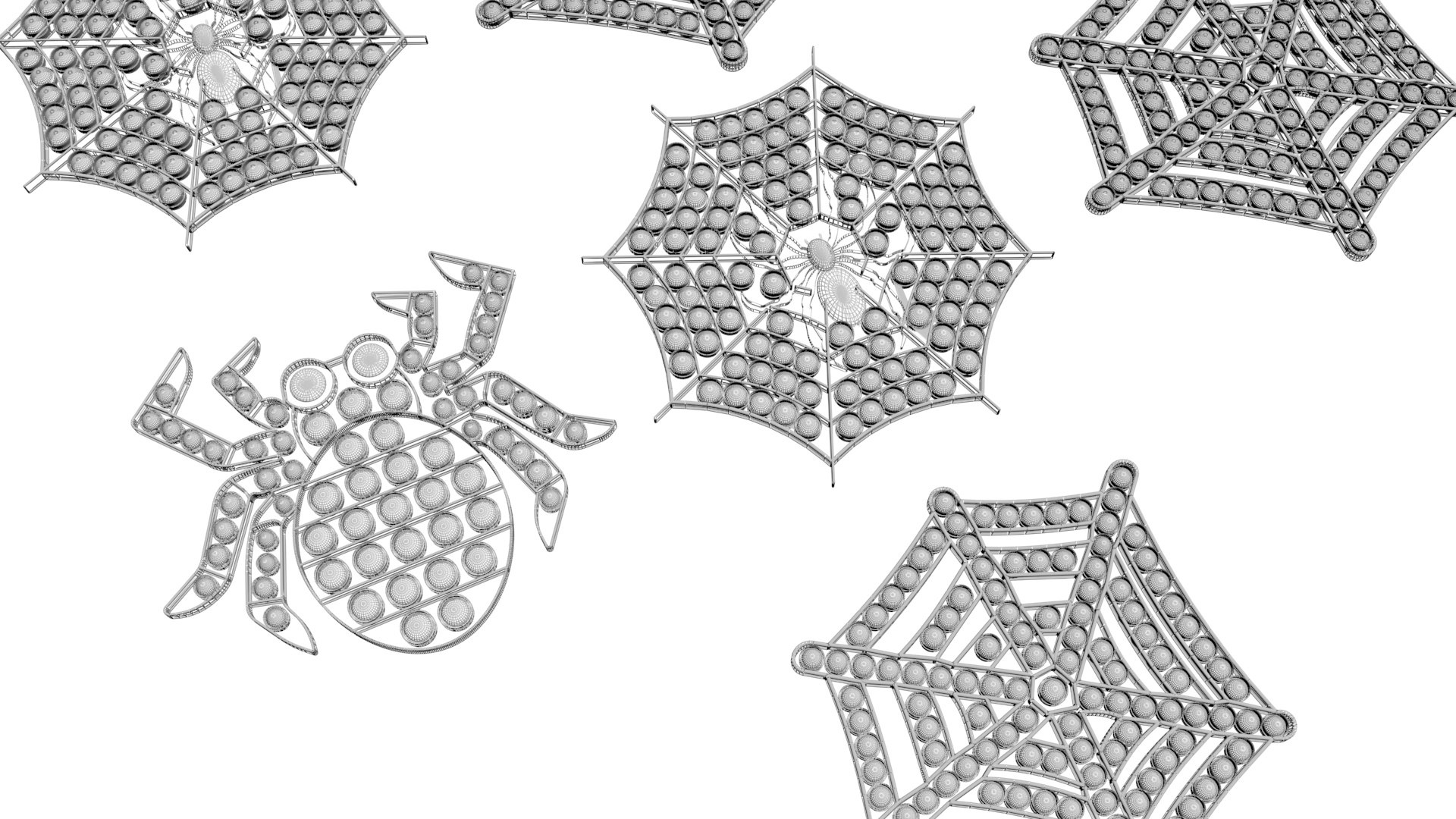 Spider Web Pop It Fidget Toys Set 3D model - TurboSquid 1794968