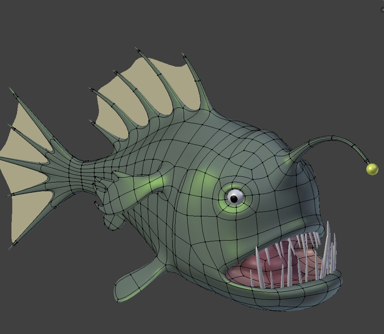 Obj Cartoon Angler Fish