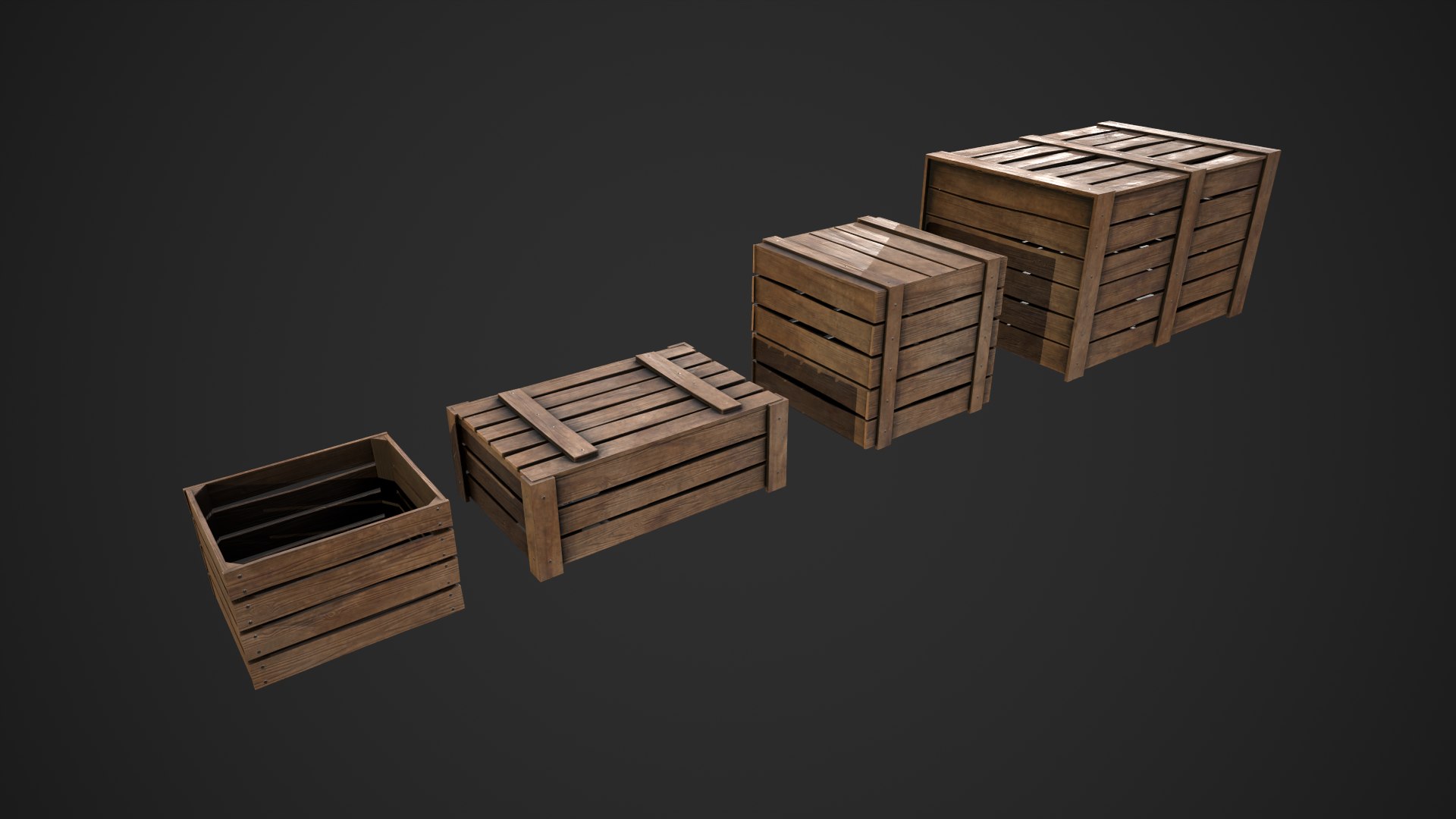 3D Wooden Boxes SET - TurboSquid 1891120