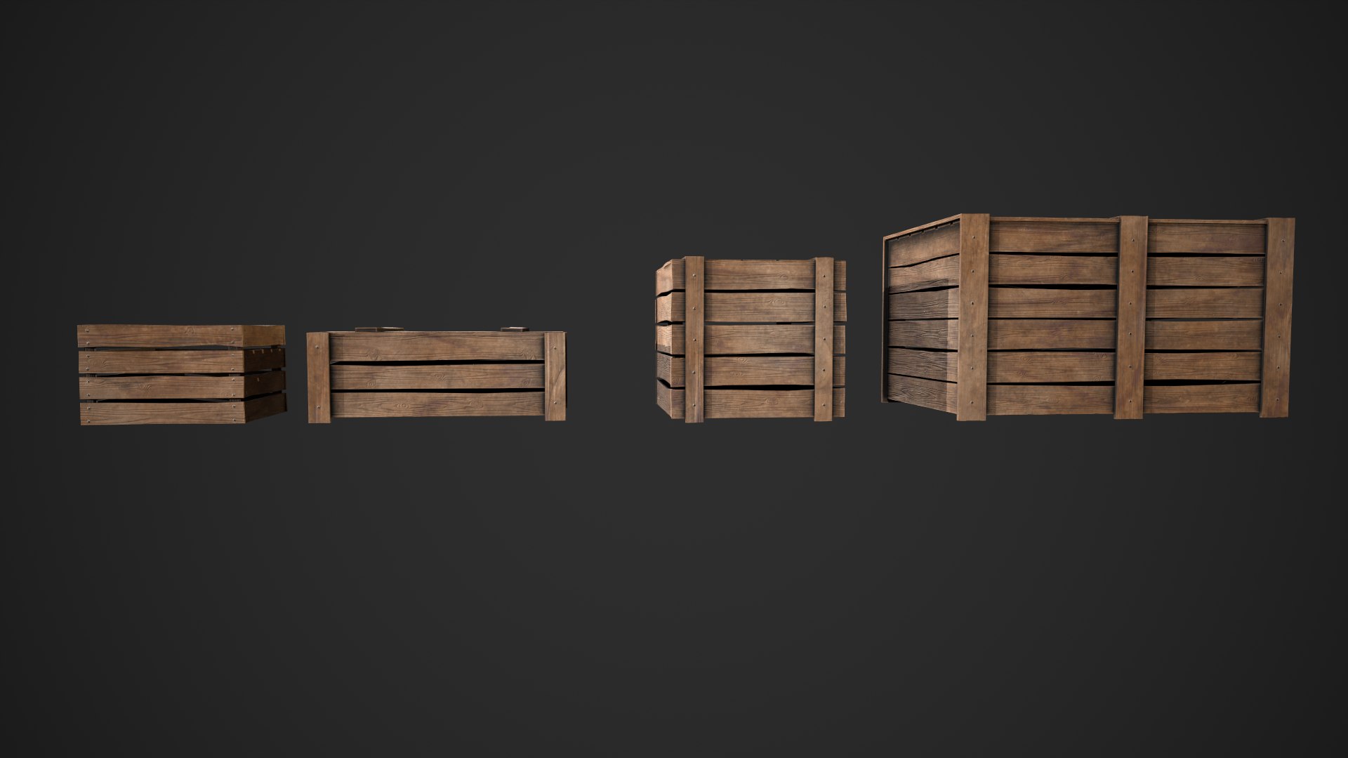 3D Wooden Boxes SET - TurboSquid 1891120