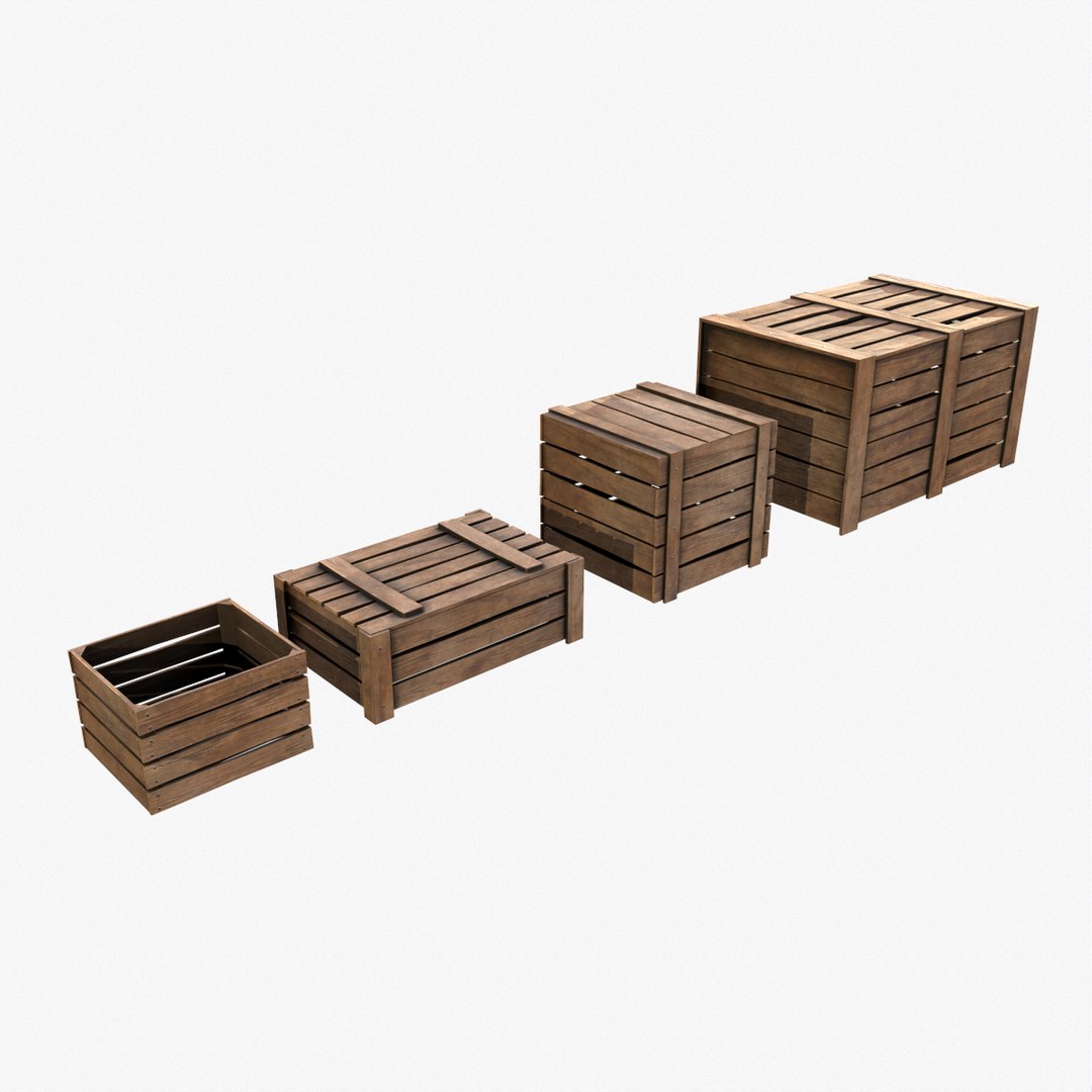 3D Wooden Boxes SET - TurboSquid 1891120