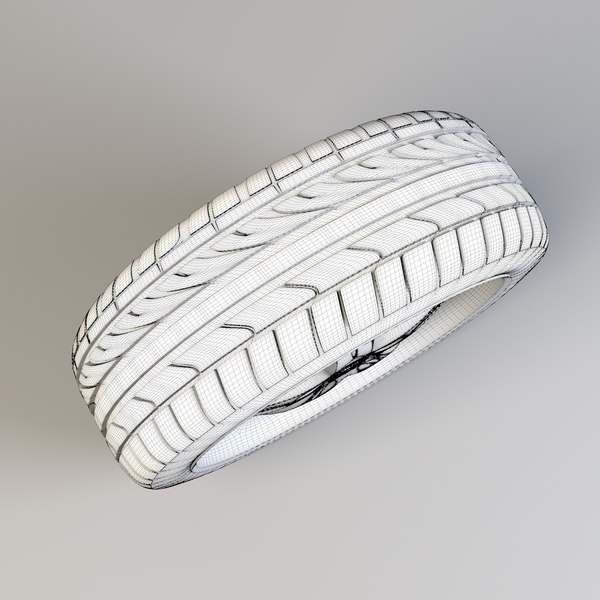 5 spokes wheel bridgestone potenza 3d model
