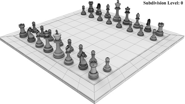 Chess Board 3D model - TurboSquid 1788915
