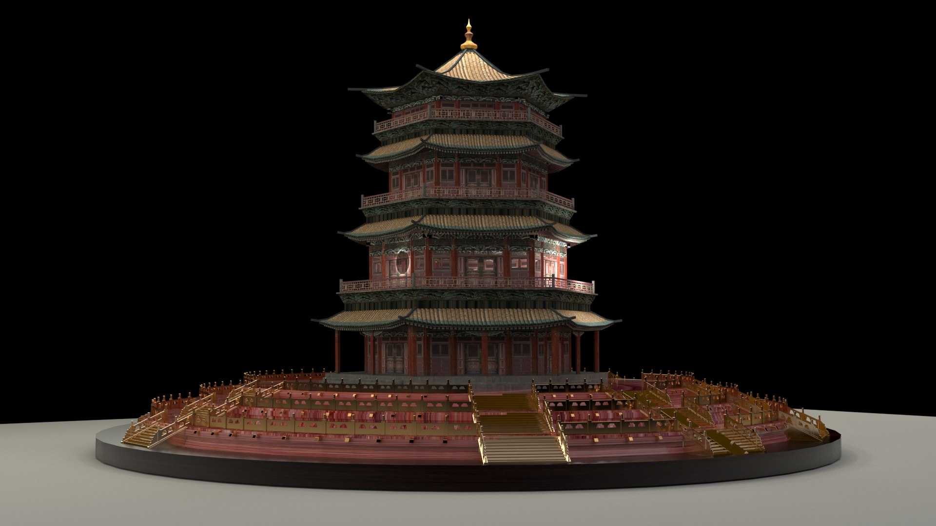 3D Chinese Ancient Tower - TurboSquid 1840722