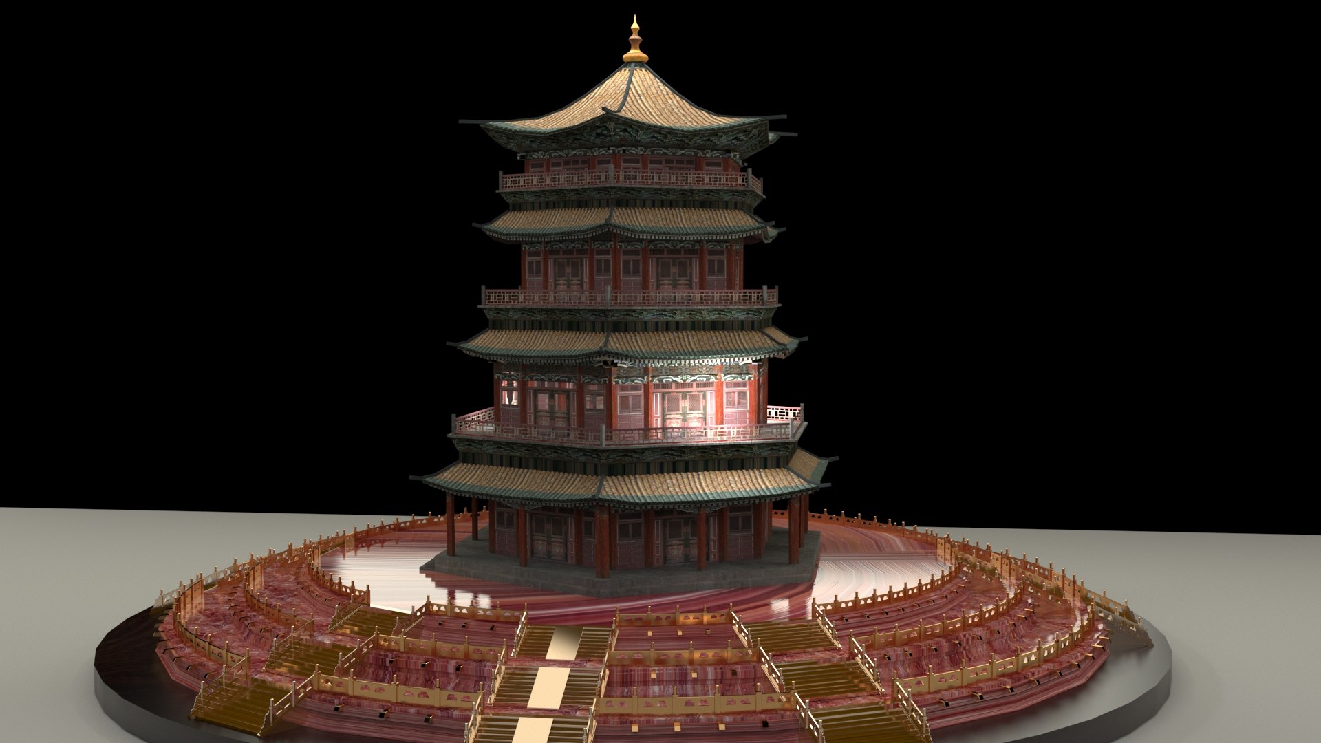3D Chinese Ancient Tower - TurboSquid 1840722