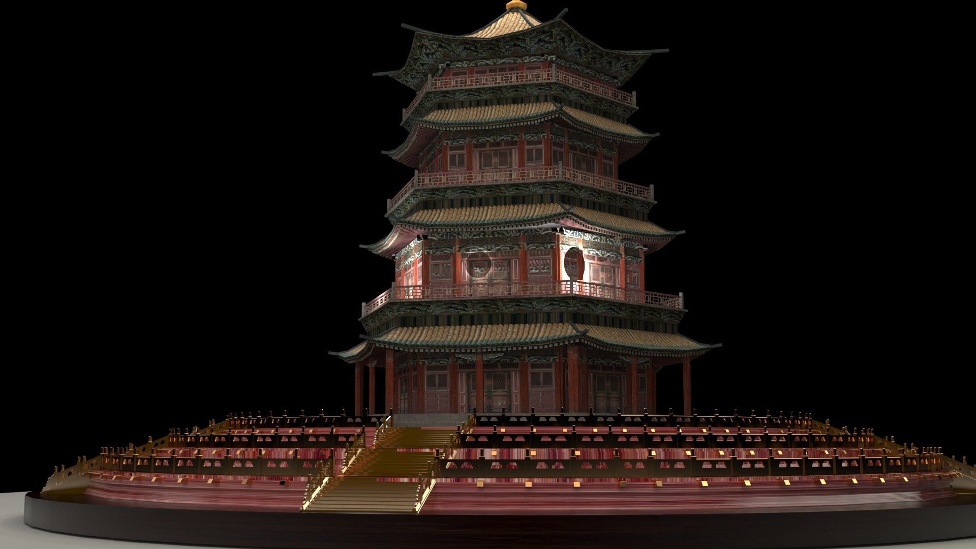 3D Chinese Ancient Tower - TurboSquid 1840722