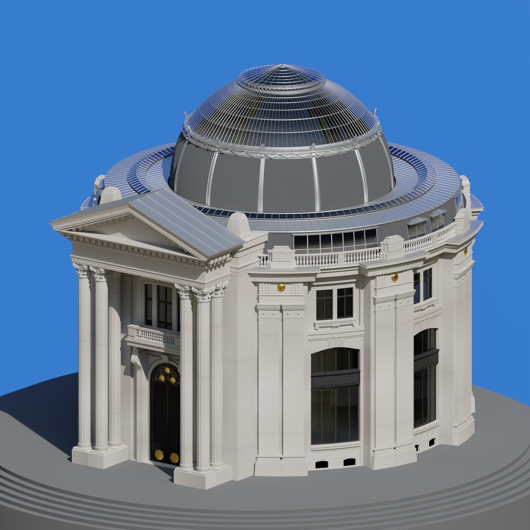 3D Low Poly Trade Exchange Building - TurboSquid 1830739
