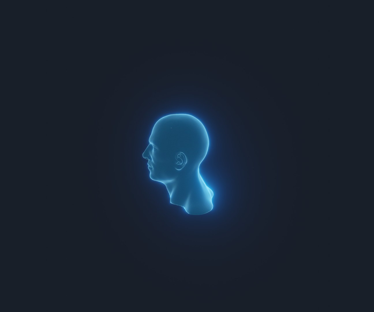 3D Hologram Male Head Animated with Facial Expressions model ...