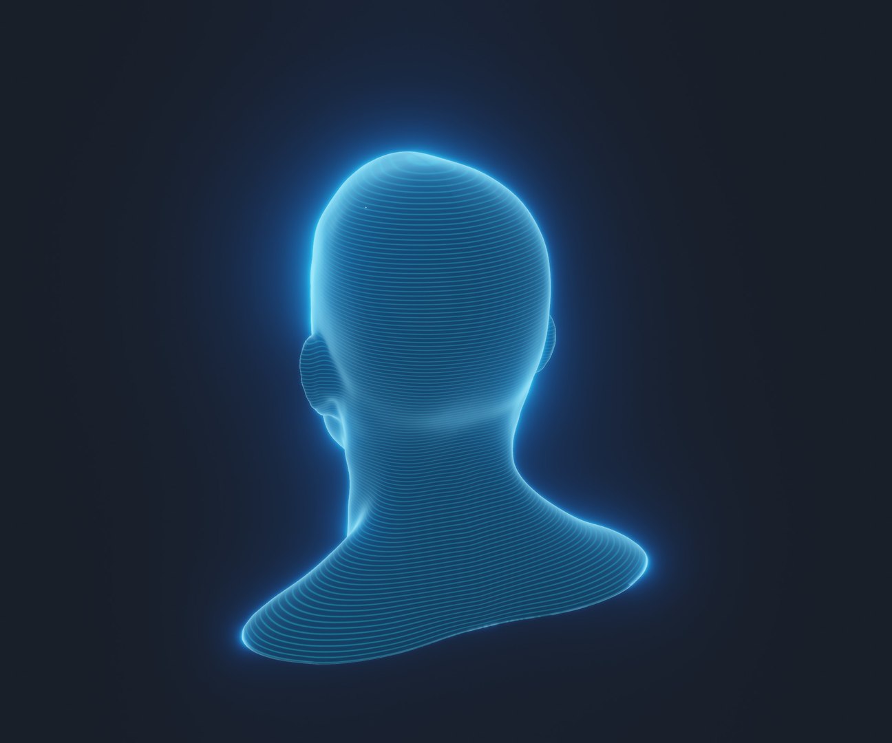 3D Hologram Male Head Animated with Facial Expressions model ...