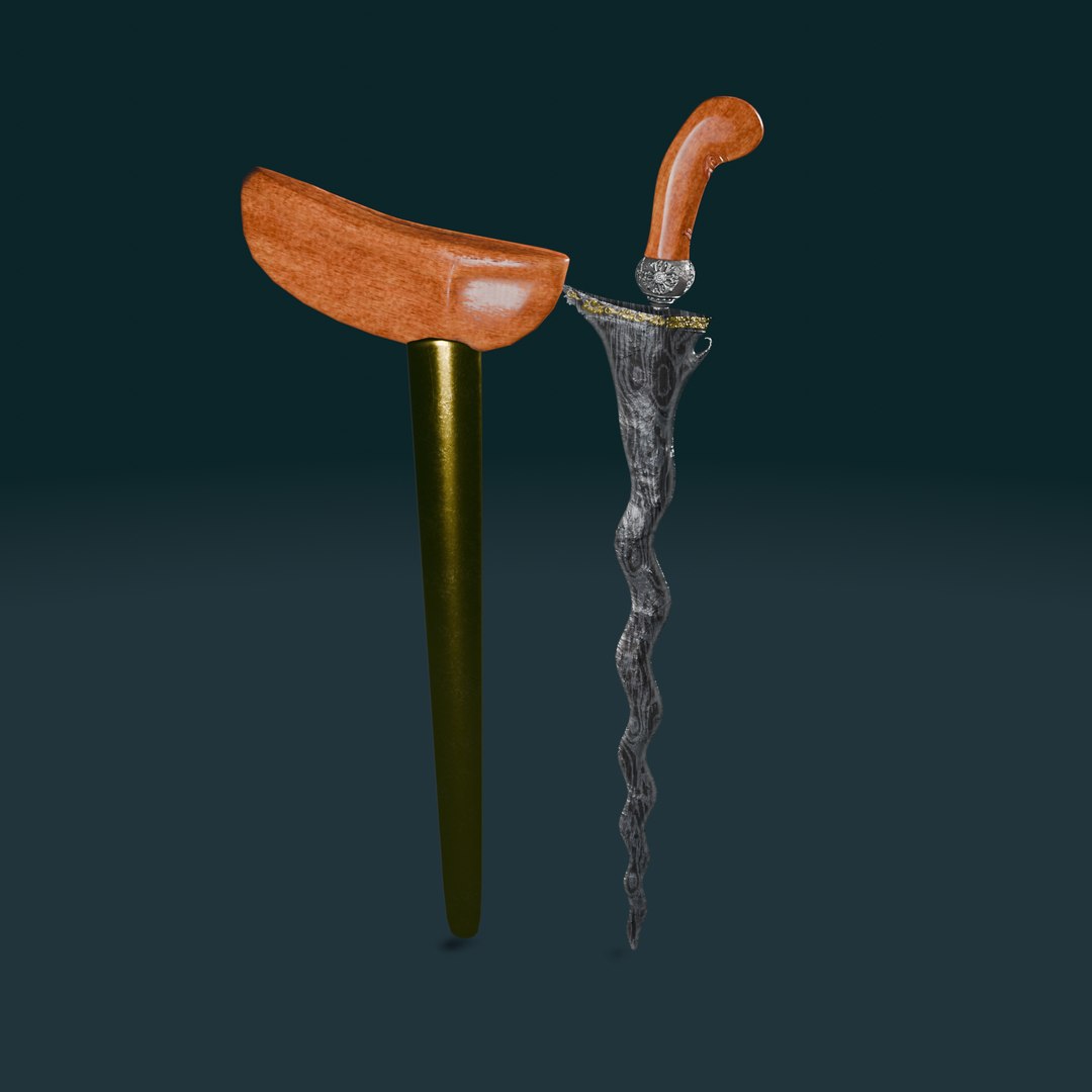 Keris Kris Javanese Traditional Weapon Dagger 3D Model Model ...