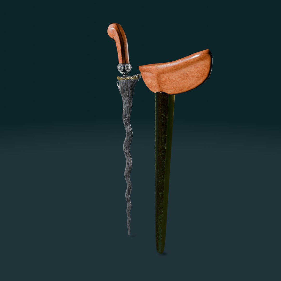 Keris Kris Javanese Traditional Weapon Dagger 3D Model Model ...