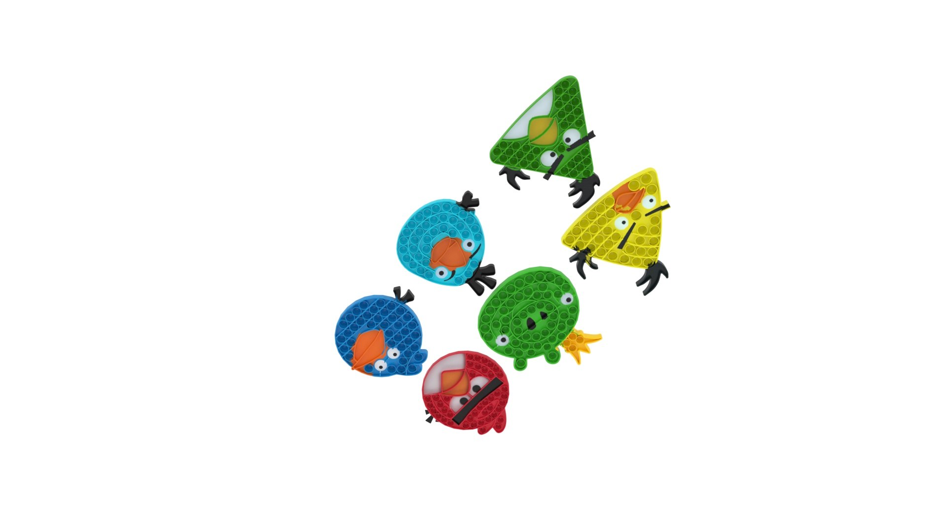 3D Angry Birds Pop It Fidget Toys Set - TurboSquid 1799779