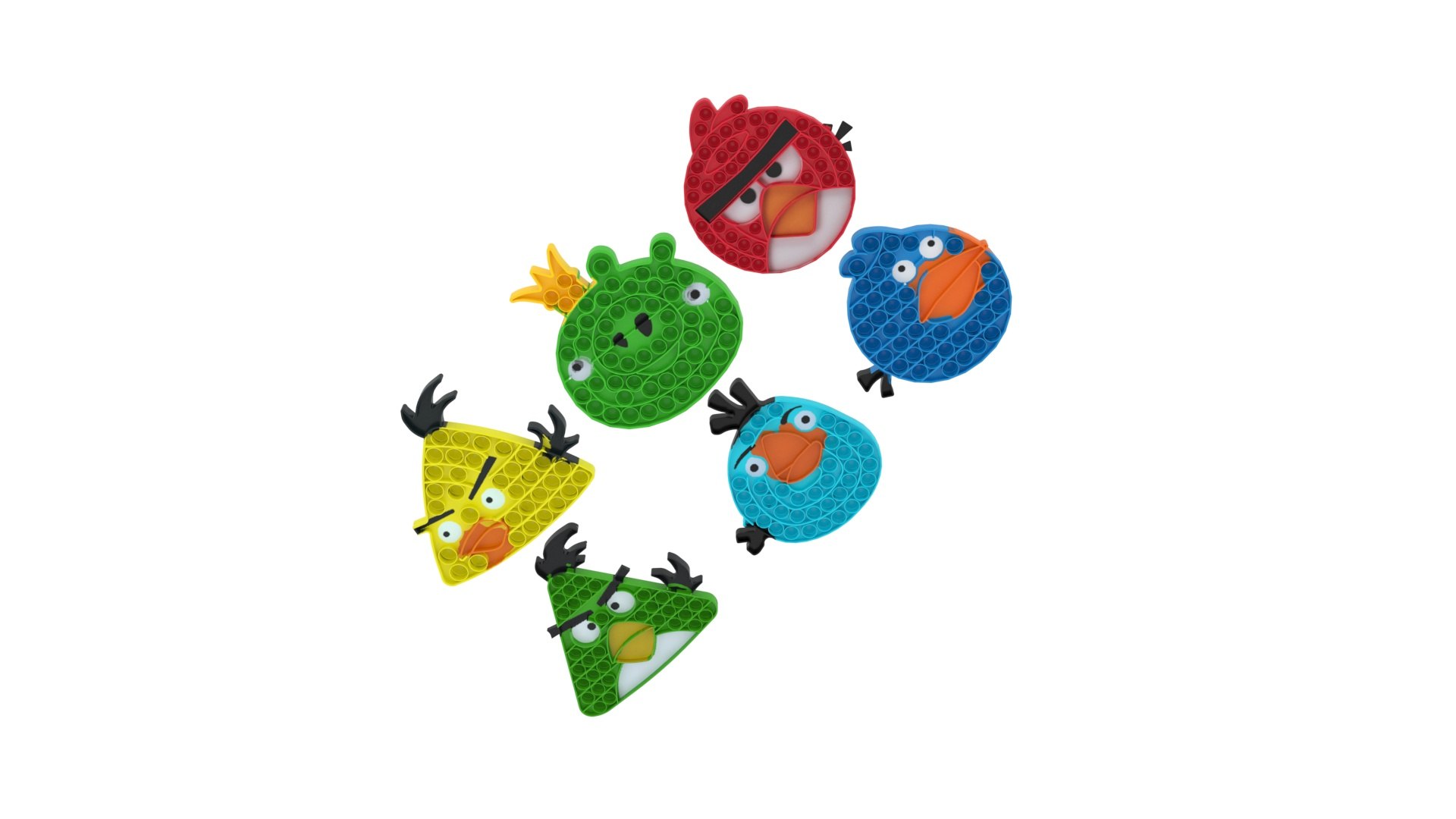 3D Angry Birds Pop It Fidget Toys Set - TurboSquid 1799779