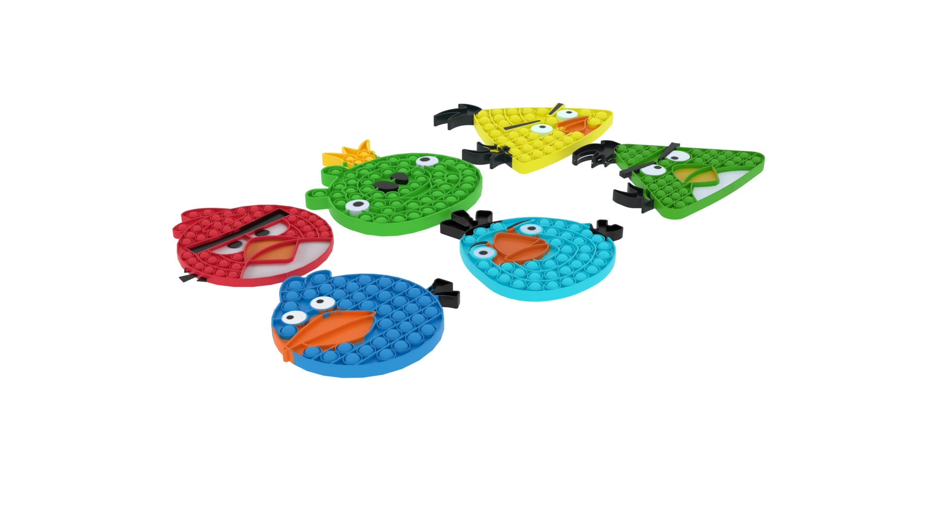 3D Angry Birds Pop It Fidget Toys Set - TurboSquid 1799779