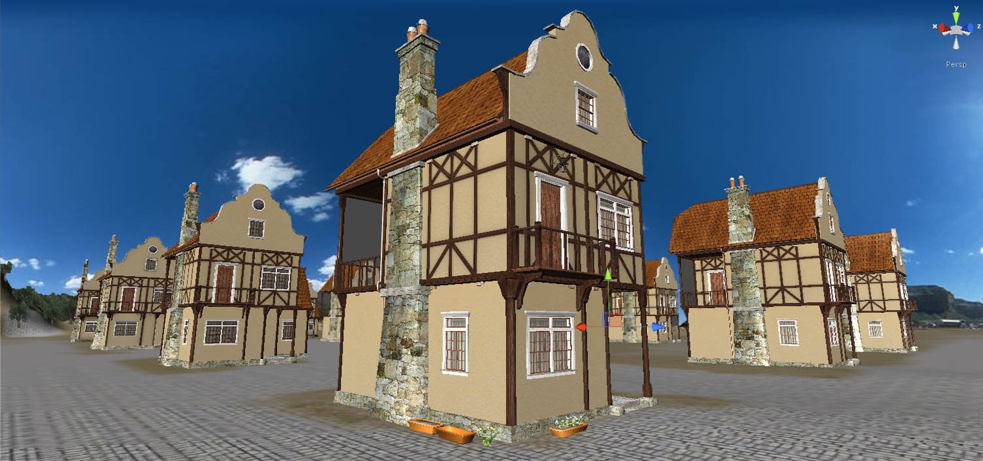 Maya Half Timbered House Wall