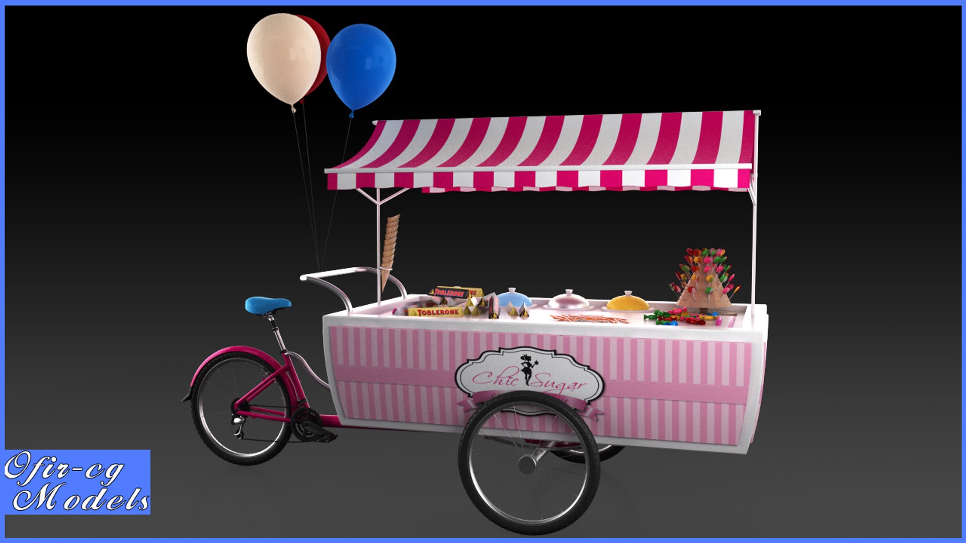 3d Model Sweets Cart
