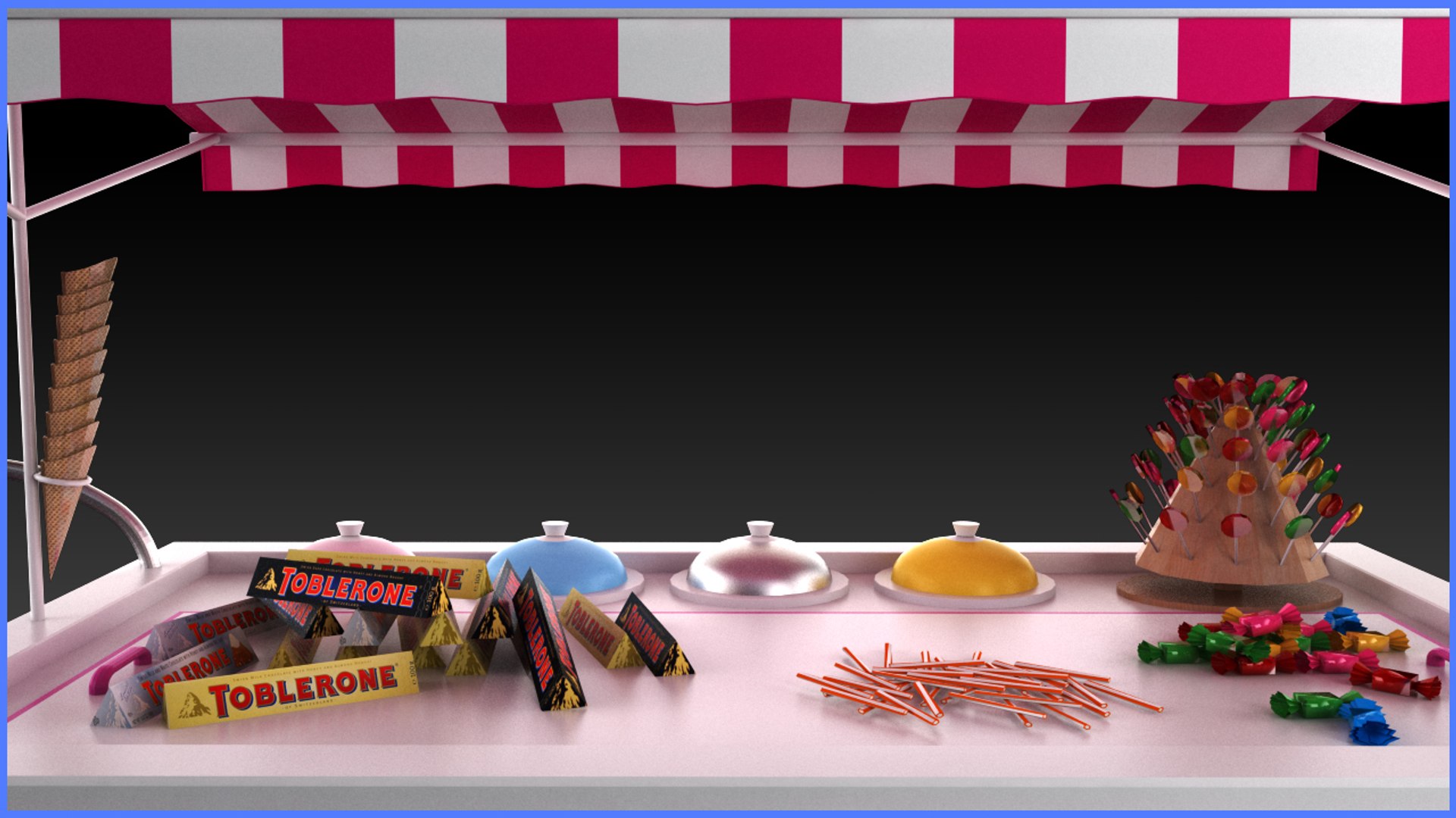 3d Model Sweets Cart