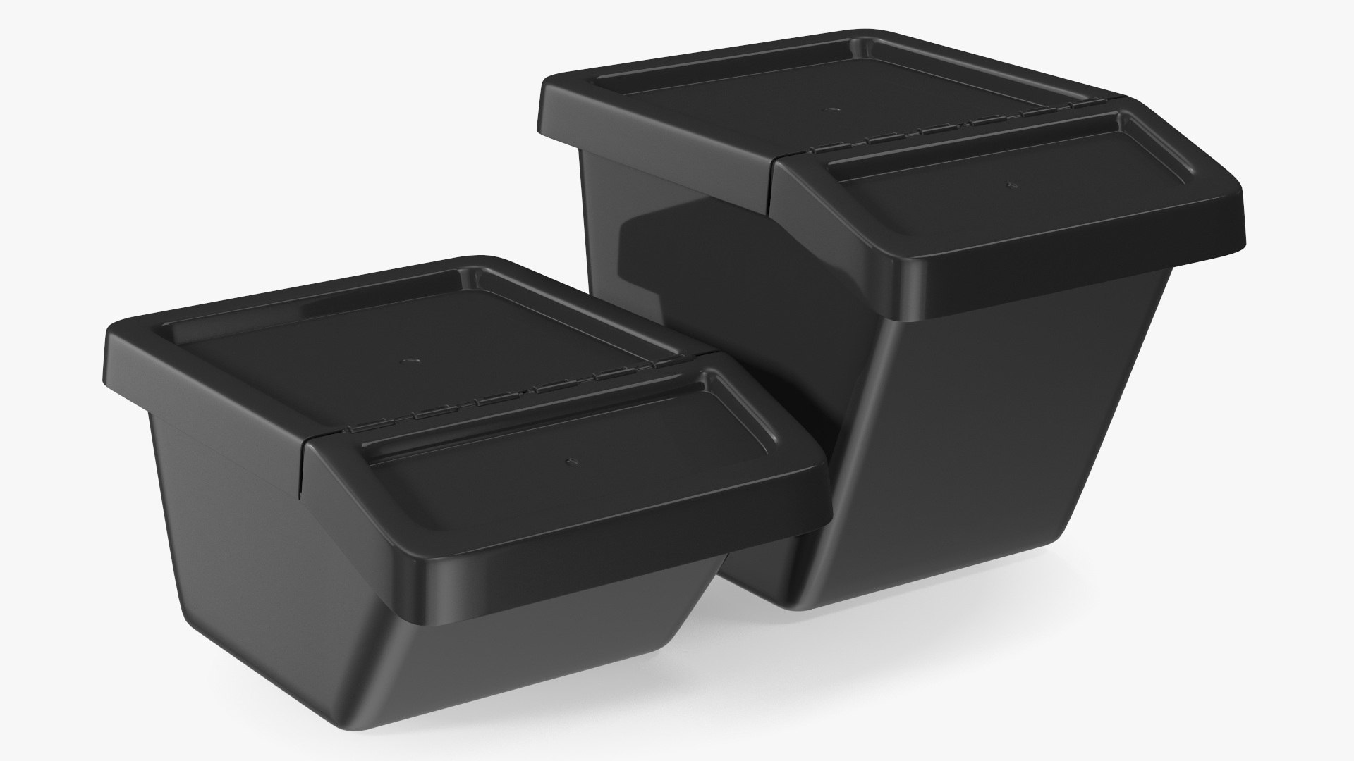 Black Storage Containers With Lid Set Model - TurboSquid 2071148