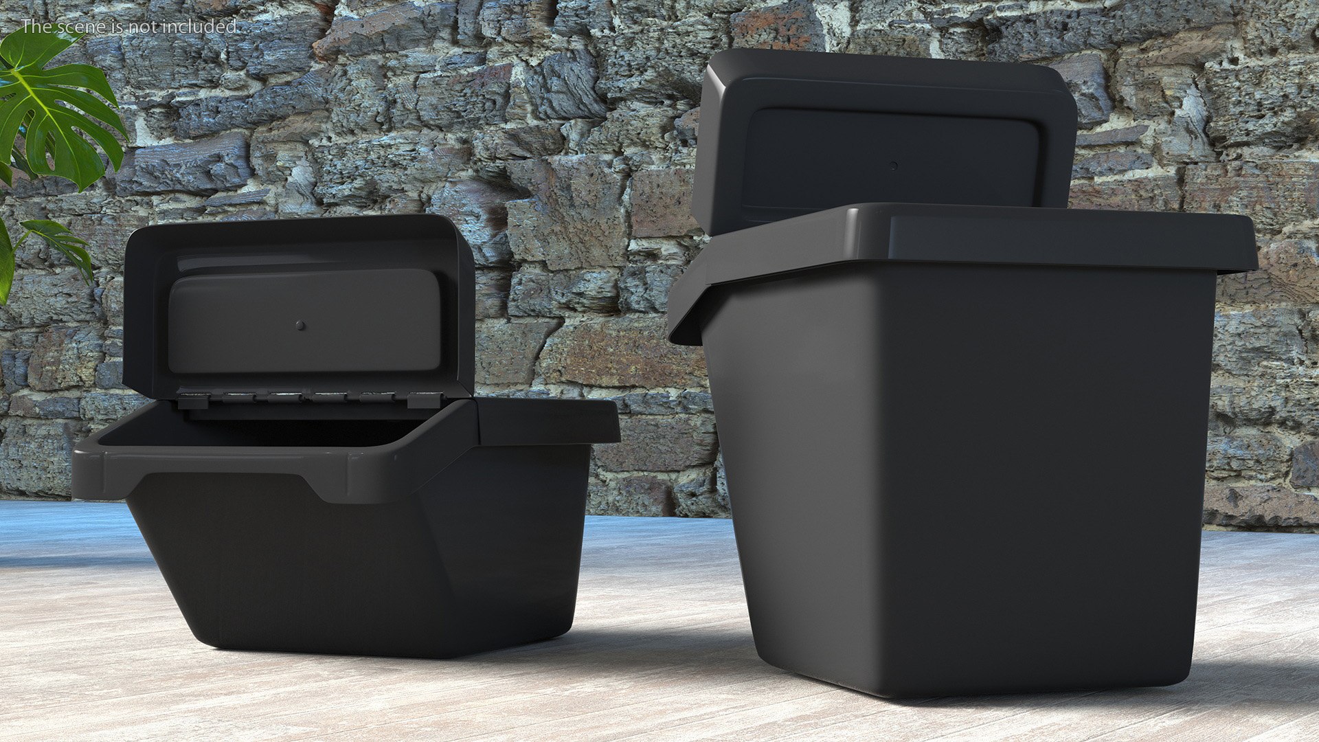 Black Storage Containers With Lid Set Model - TurboSquid 2071148