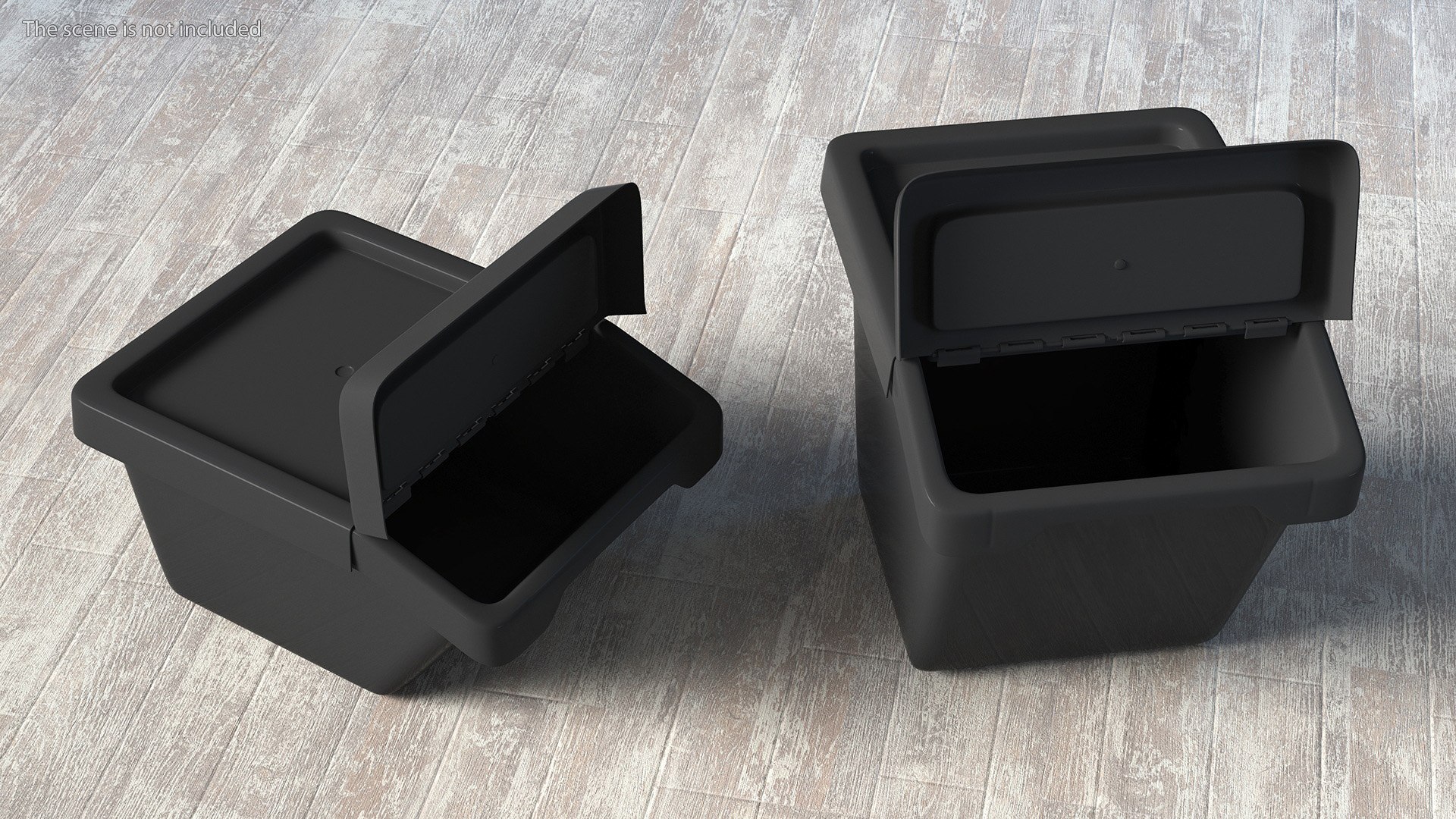 Black Storage Containers With Lid Set Model - TurboSquid 2071148