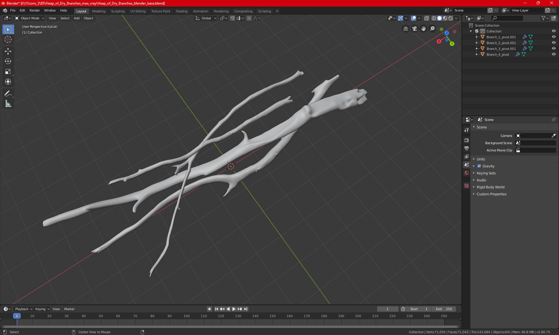 Heap Of Dry Branches Model - TurboSquid 2273887
