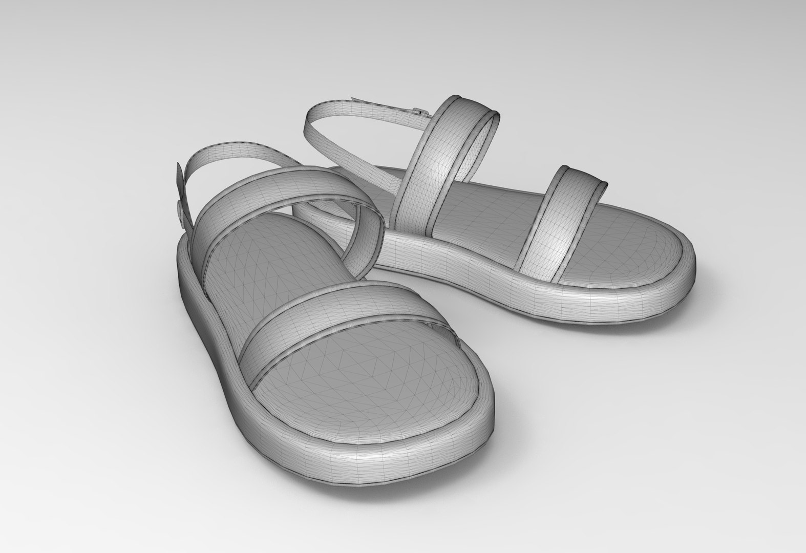 Open Toe Slingback Platform Sandals Model - TurboSquid 1966140