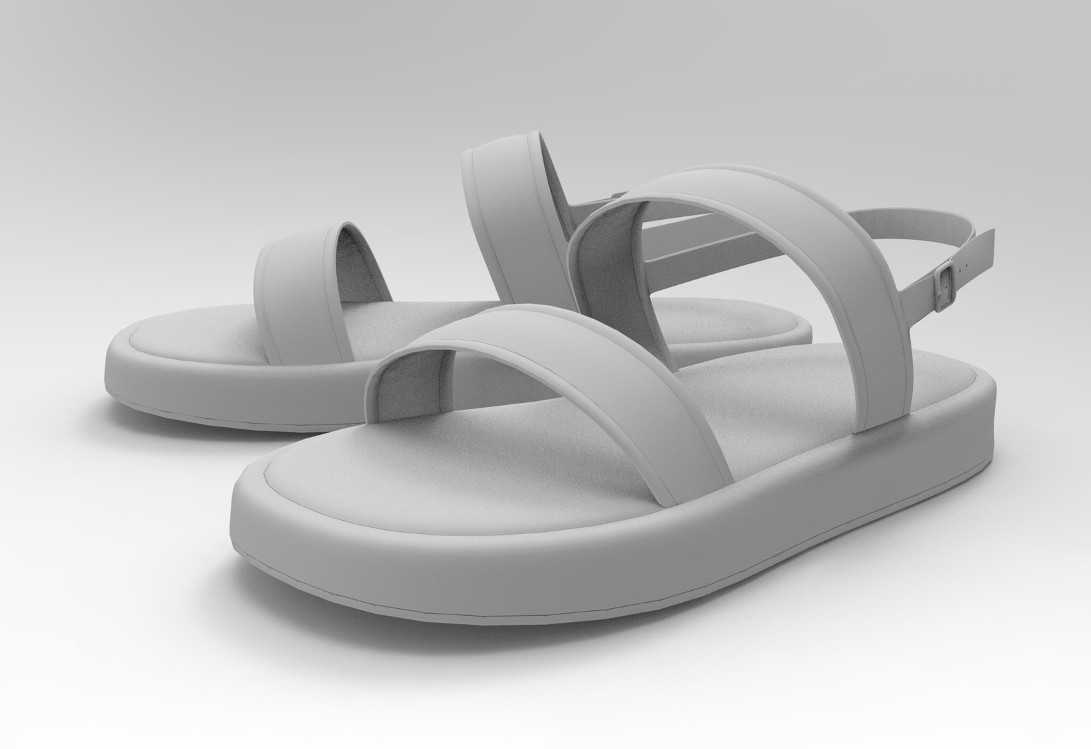 Open Toe Slingback Platform Sandals Model - TurboSquid 1966140