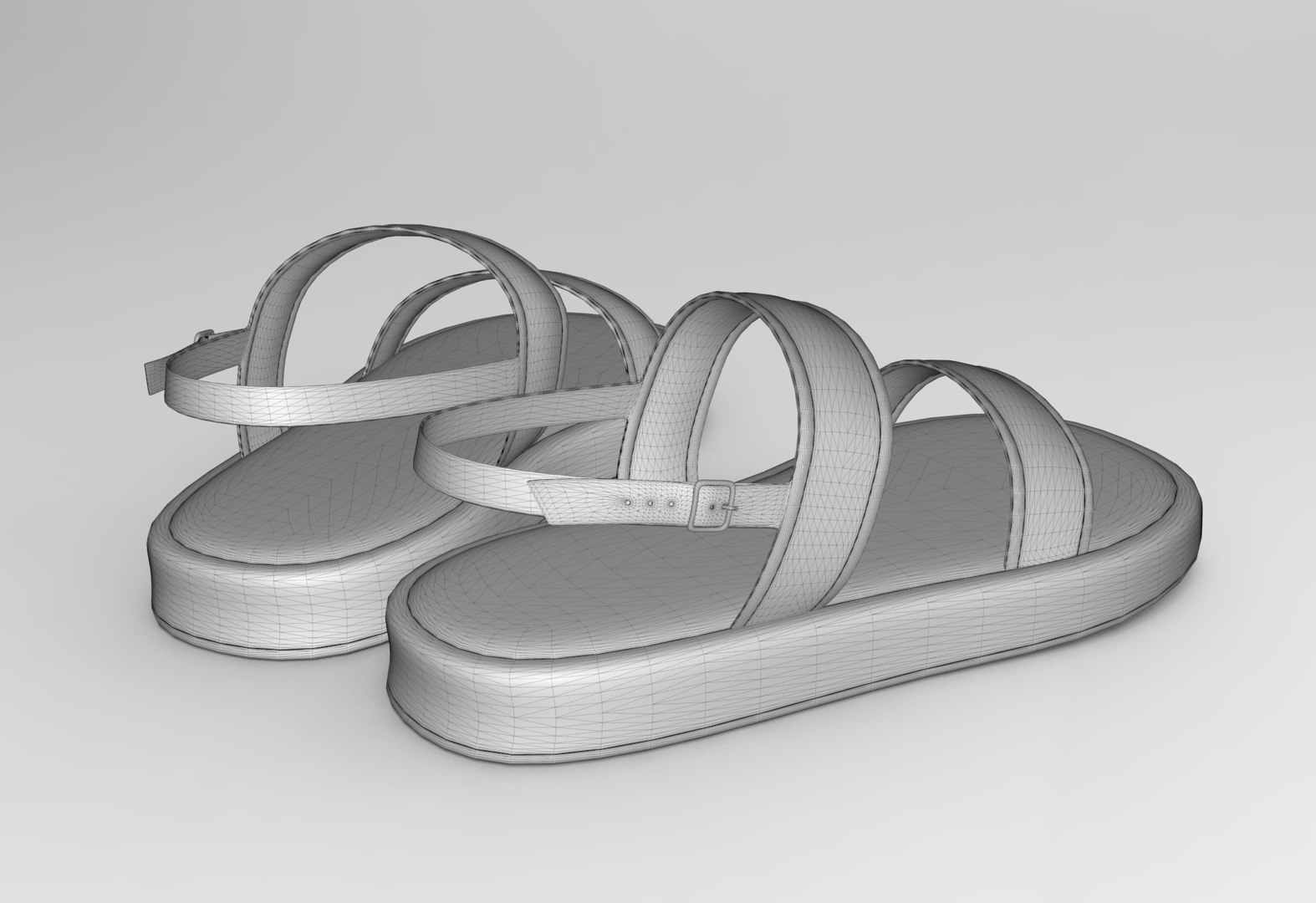Open Toe Slingback Platform Sandals Model - TurboSquid 1966140