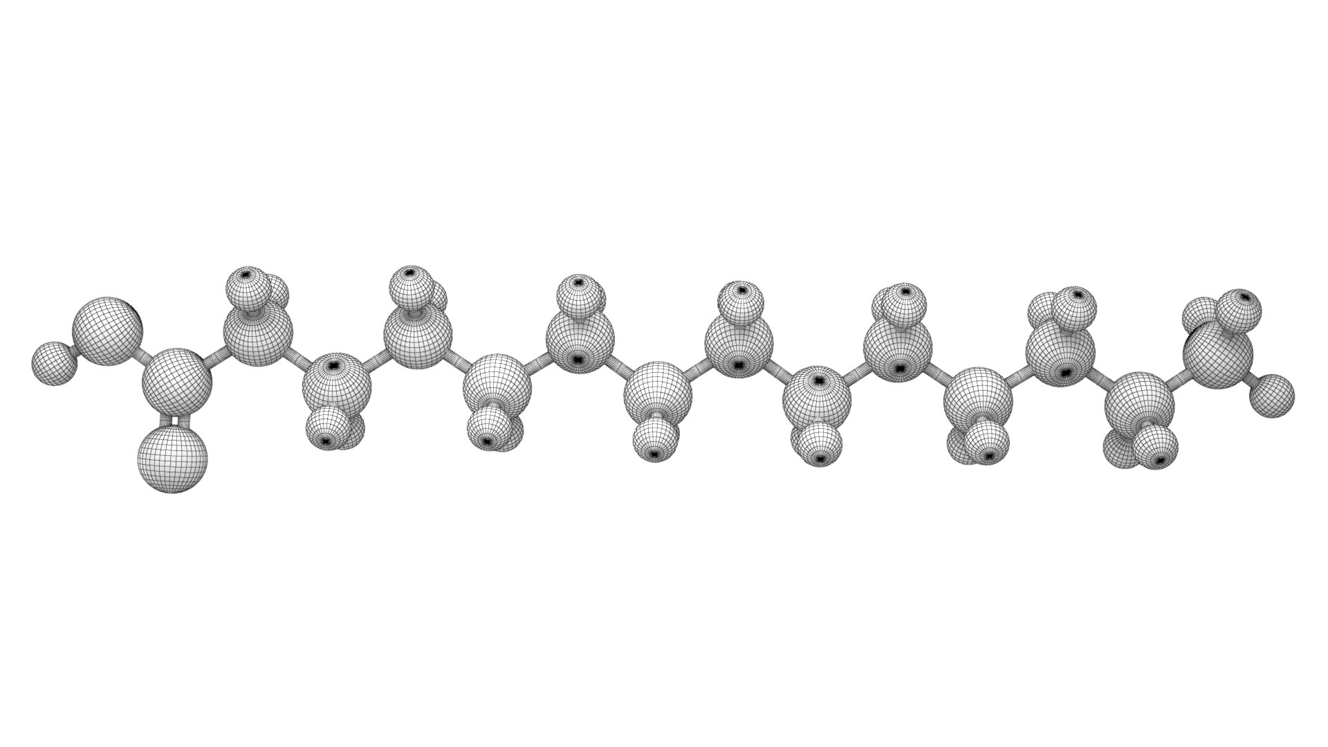 3D Myristic Acid - C14H28O2 Molecular Structure Model - TurboSquid 1752740