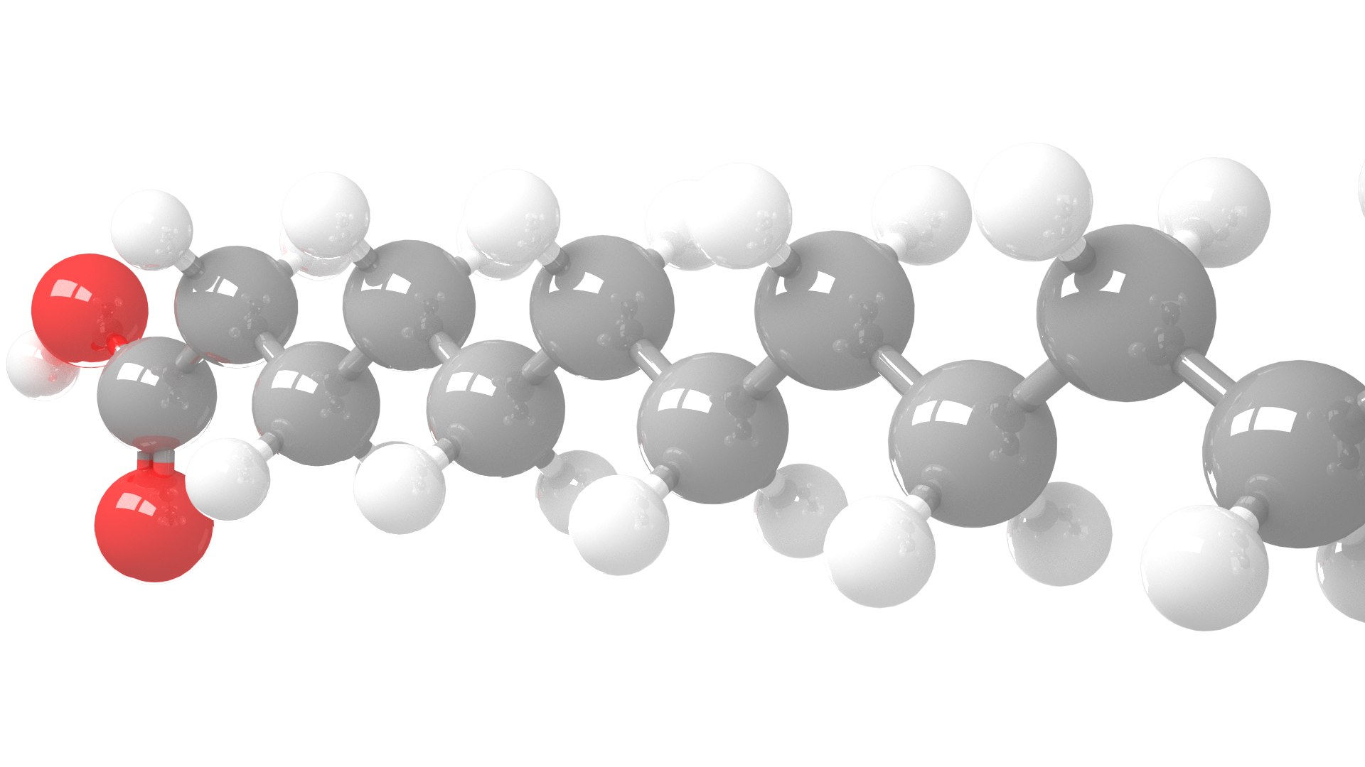 3D Myristic Acid - C14H28O2 Molecular Structure Model - TurboSquid 1752740
