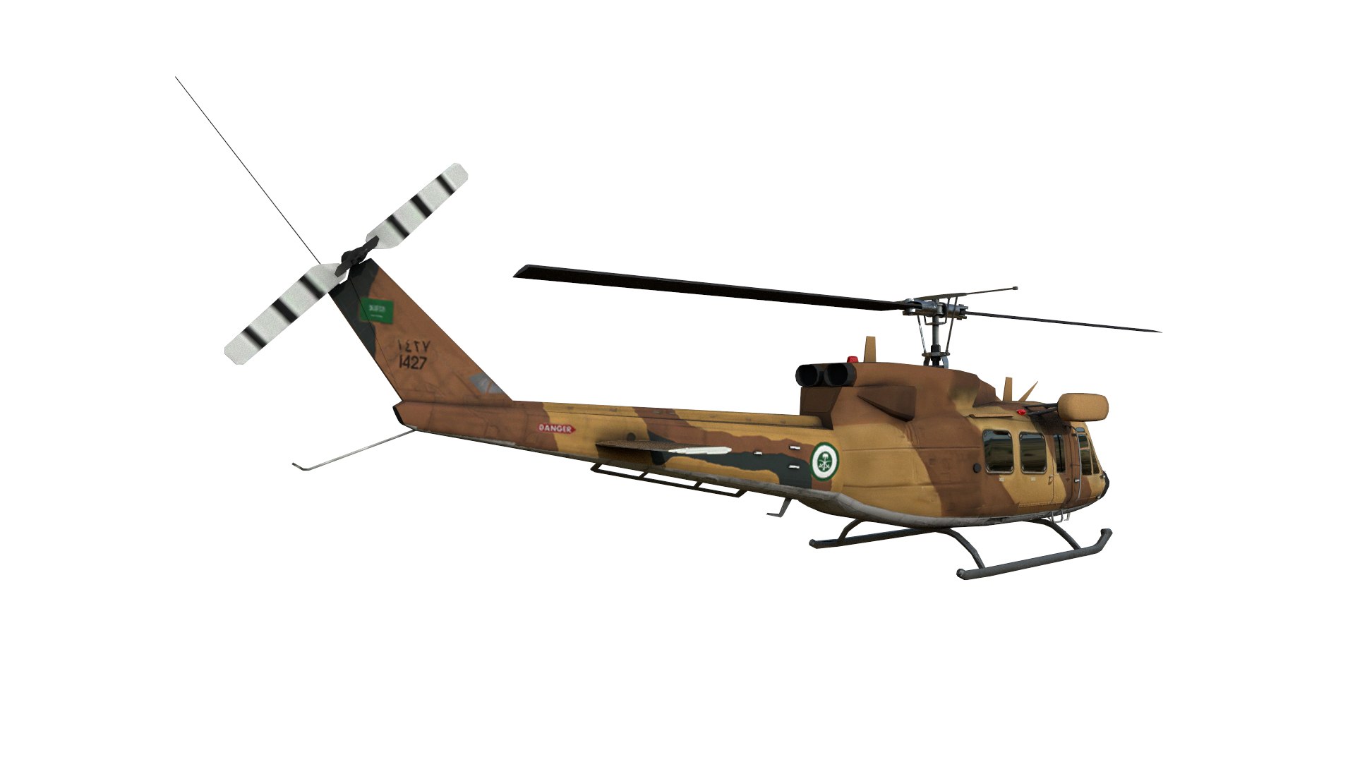 3D B212 Saudi Arabia Helicopter - TurboSquid 2365440