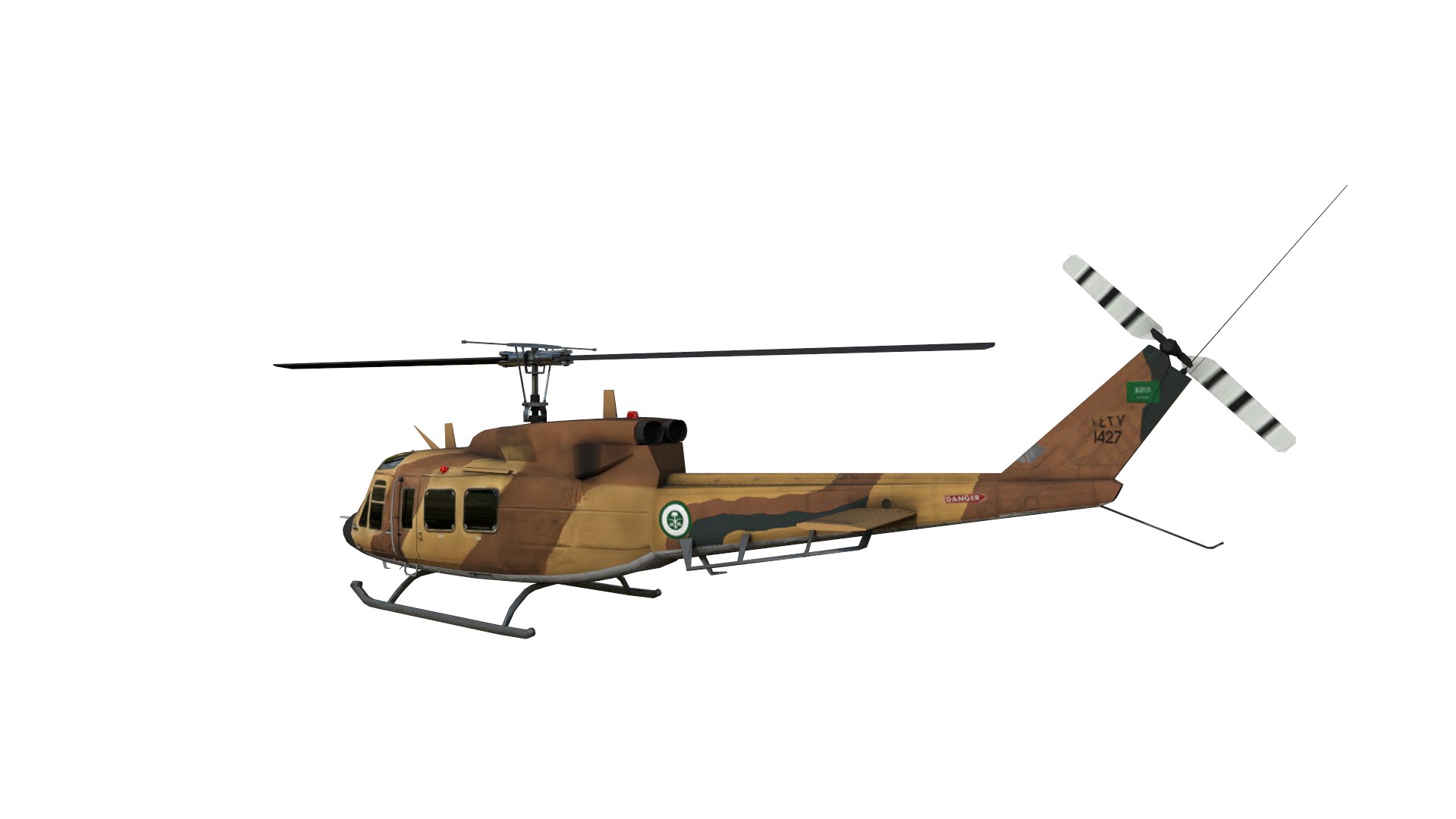 3D B212 Saudi Arabia Helicopter - TurboSquid 2365440