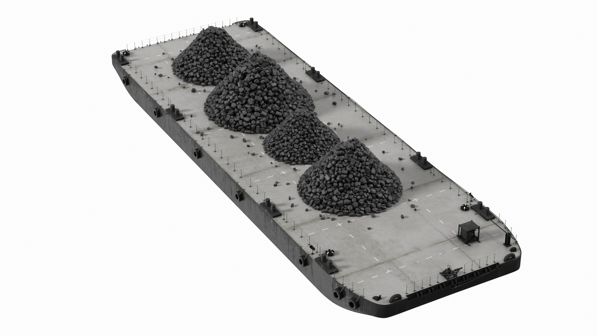 Pontoon Barge Loaded Coal 3D Model - TurboSquid 1852994