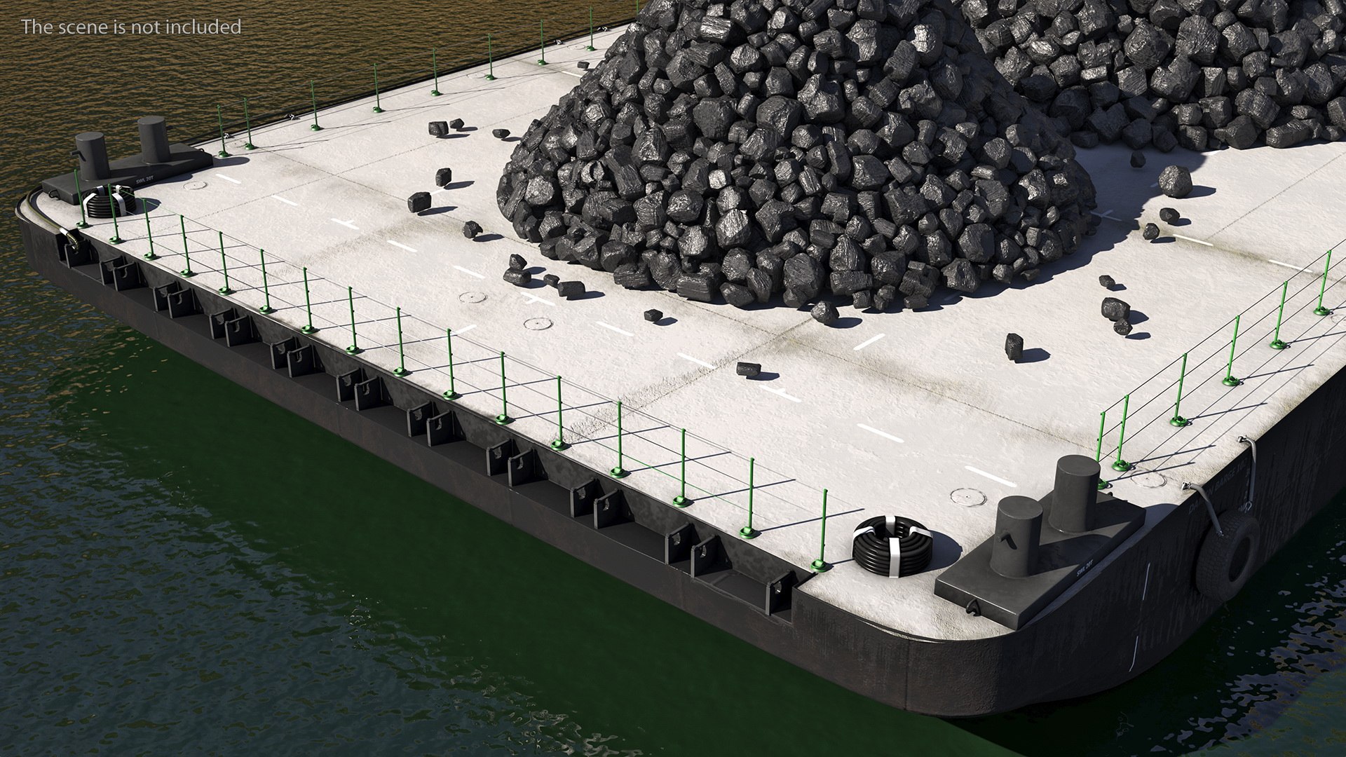 Pontoon Barge Loaded Coal 3D Model - TurboSquid 1852994