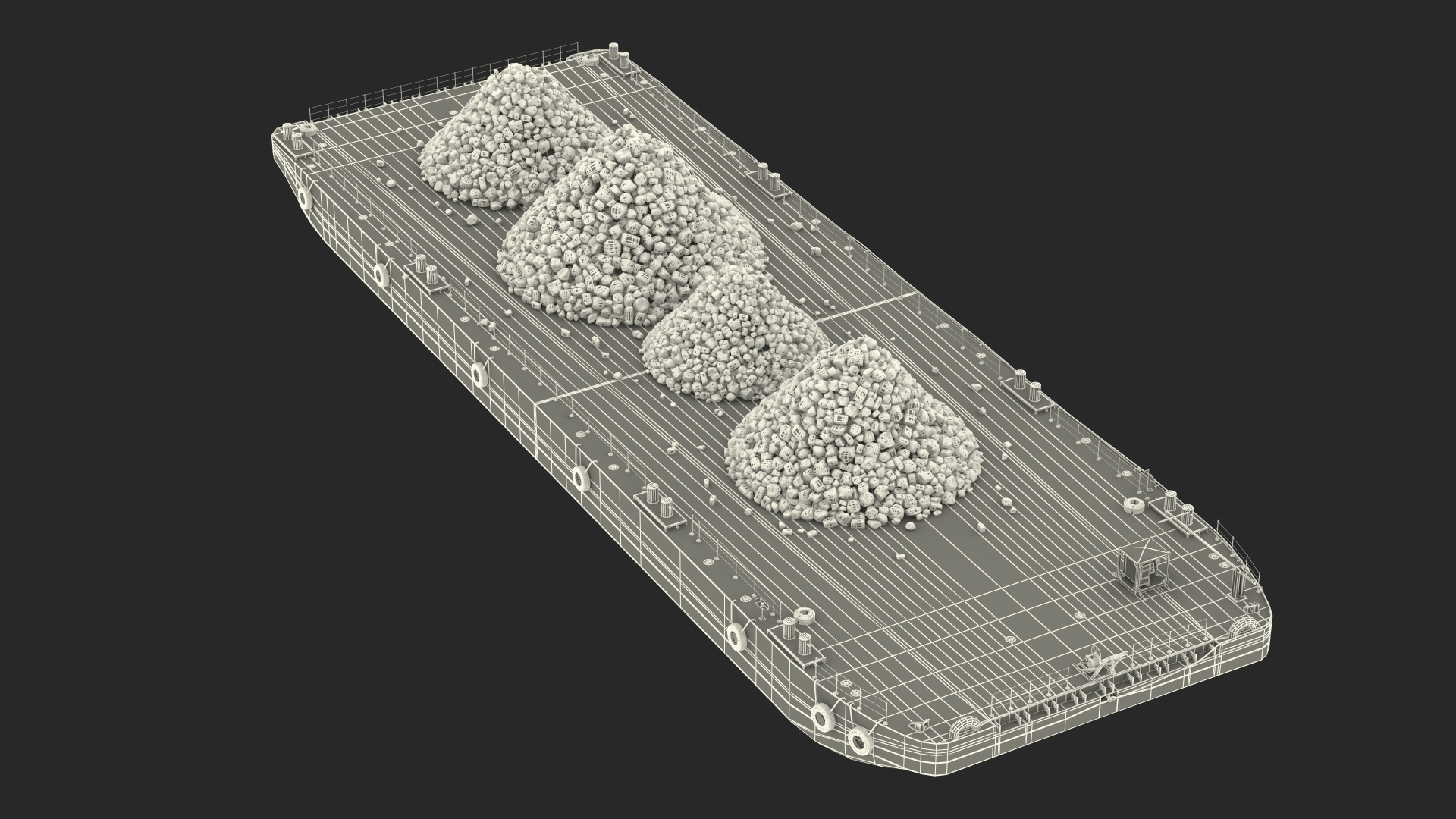 Pontoon Barge Loaded Coal 3D Model - TurboSquid 1852994