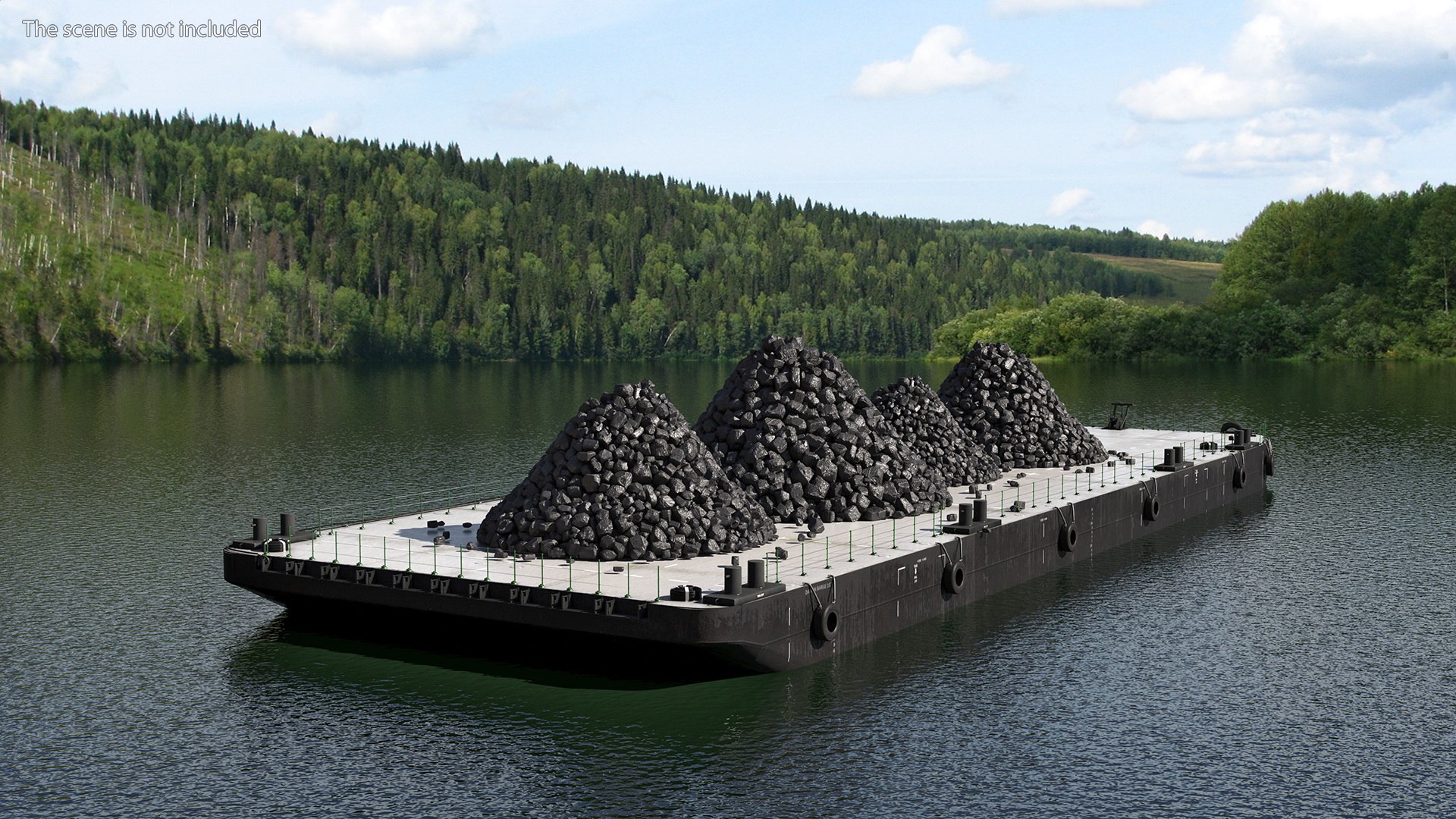 Pontoon Barge Loaded Coal 3D Model - TurboSquid 1852994