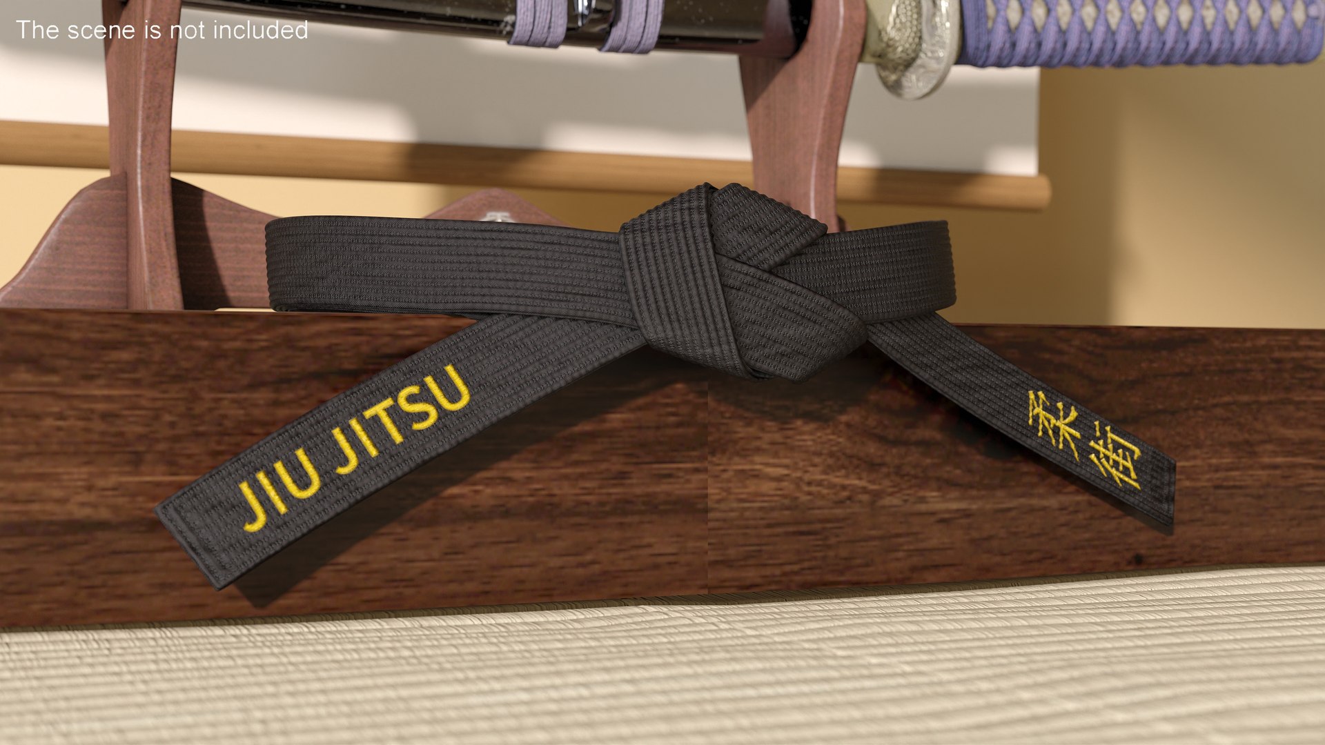 Jiu Jitsu Black Waist Obi Belt 3D Model - TurboSquid 2133696