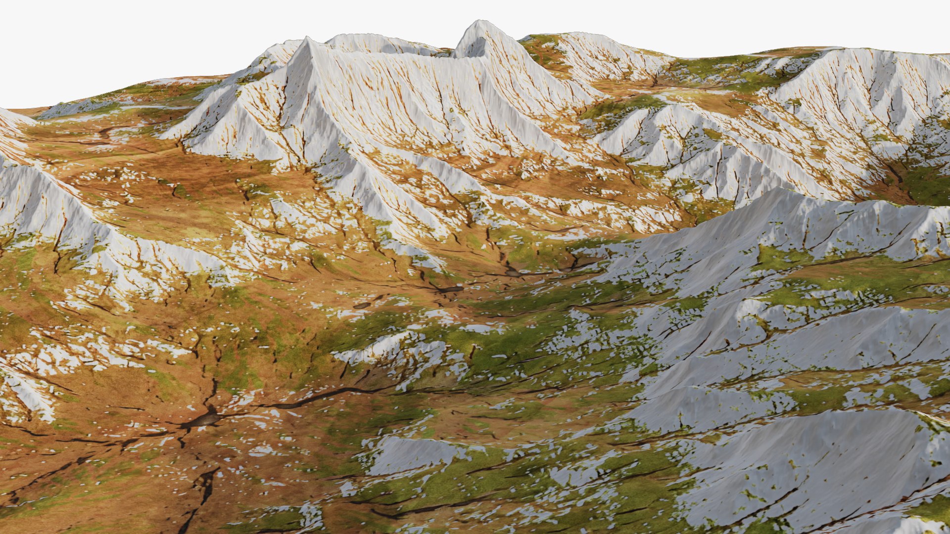 Green Snow Mountain Model - TurboSquid 1923233