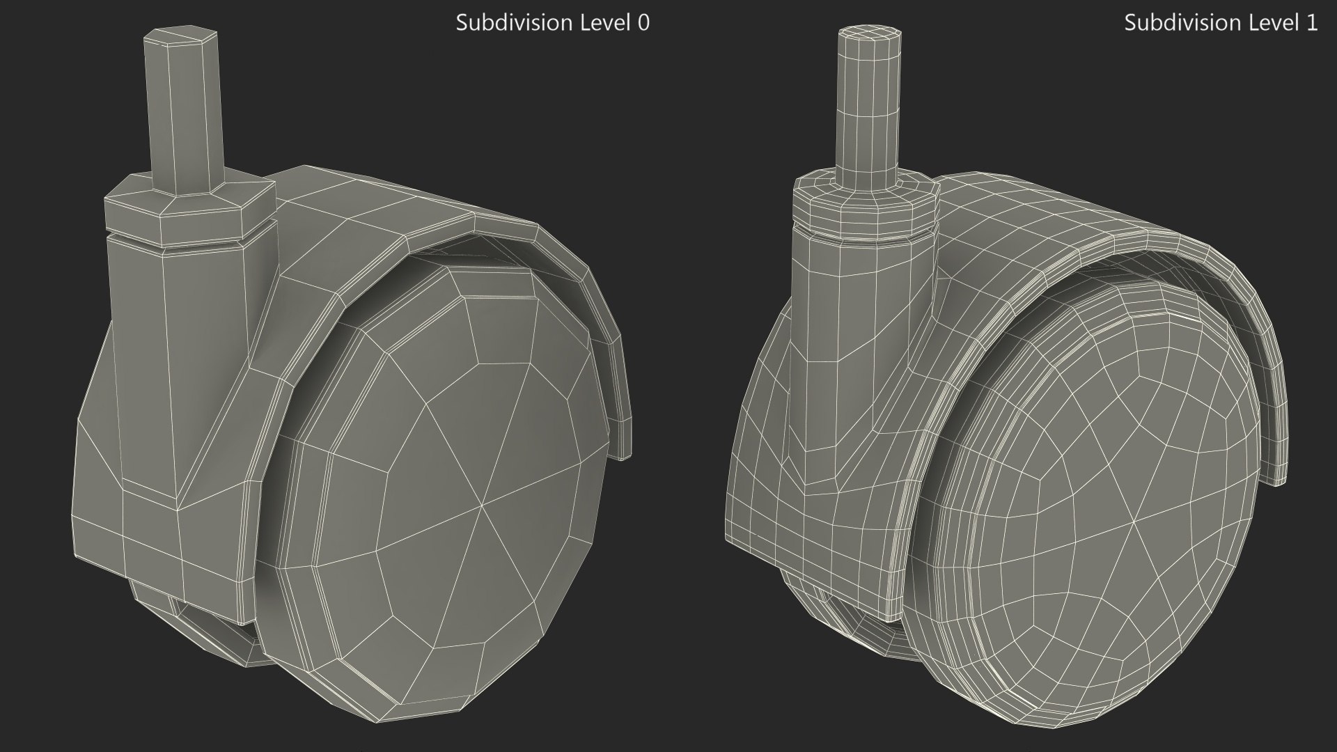 Plastic Furniture Wheel Black 3D model - TurboSquid 2158751